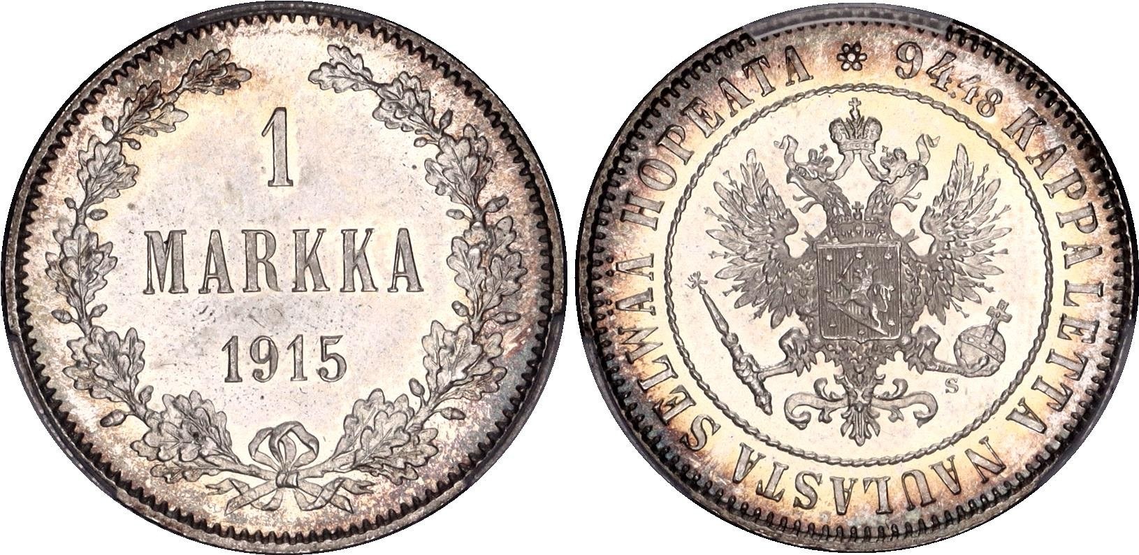 Russia - Finland 1 Markka 1915 S PCGS MS66+ - Aukcja internetowa ...
