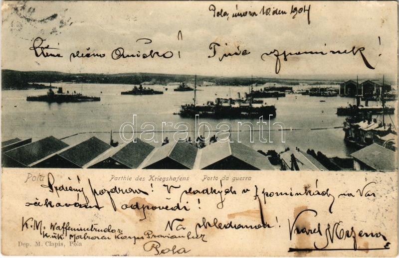 1904 Pola, Pula; K.u.K. Kriegsmarine Kriegshafen / Porto di guerra ...