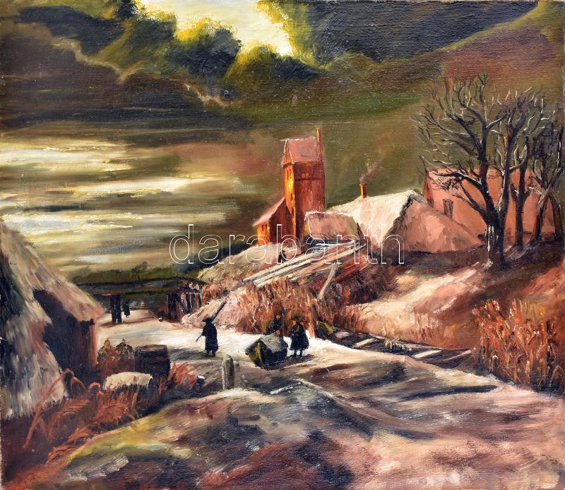 Jelzés nélkül, Jacob van Ruysdael (Ruisdael) után, XX. sz.: Téli táj ... Jelzés nélkül, Jacob van Ruysdael (Ruisdael) után, XX. sz.: Téli táj ...