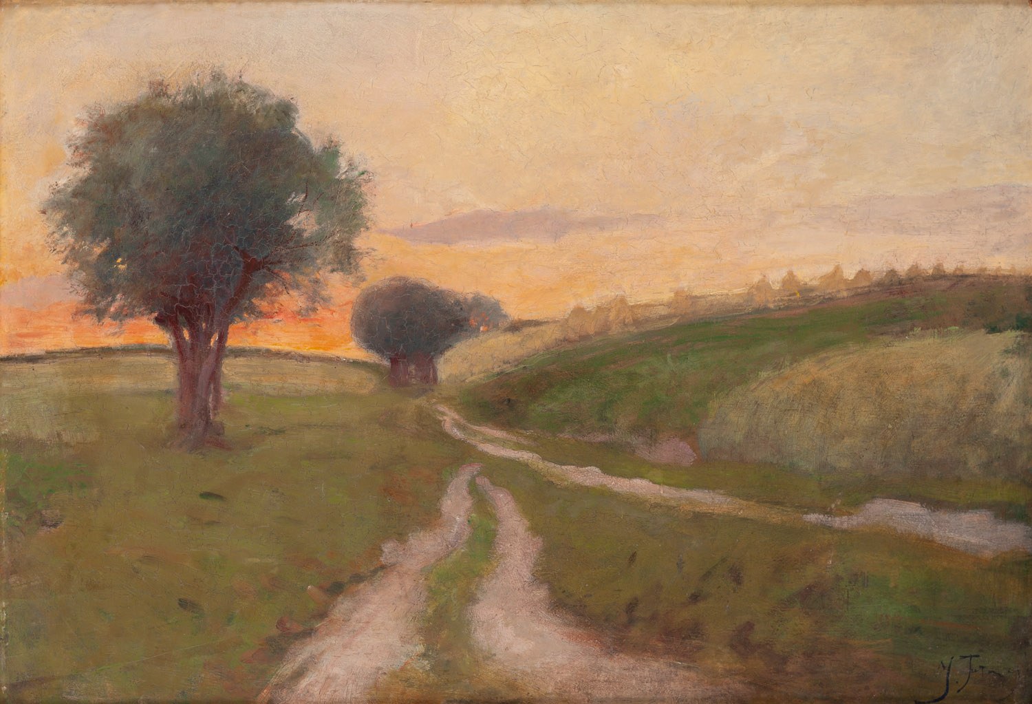 Jadwiga Tetmajer-Naimska (1891 - 1973 Londyn), Pejzaż z polną drogą ...