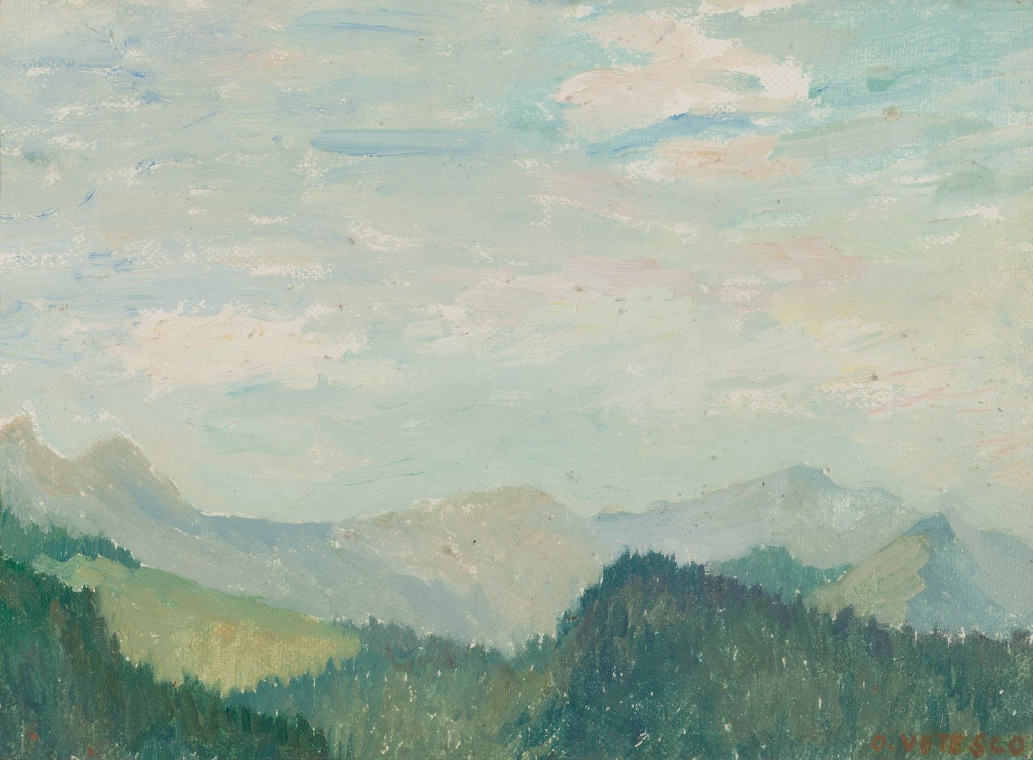 Olgierd Vetesco (1913 Mińsk - 1983 Warszawa), Pejzaż górski, 1965 ...