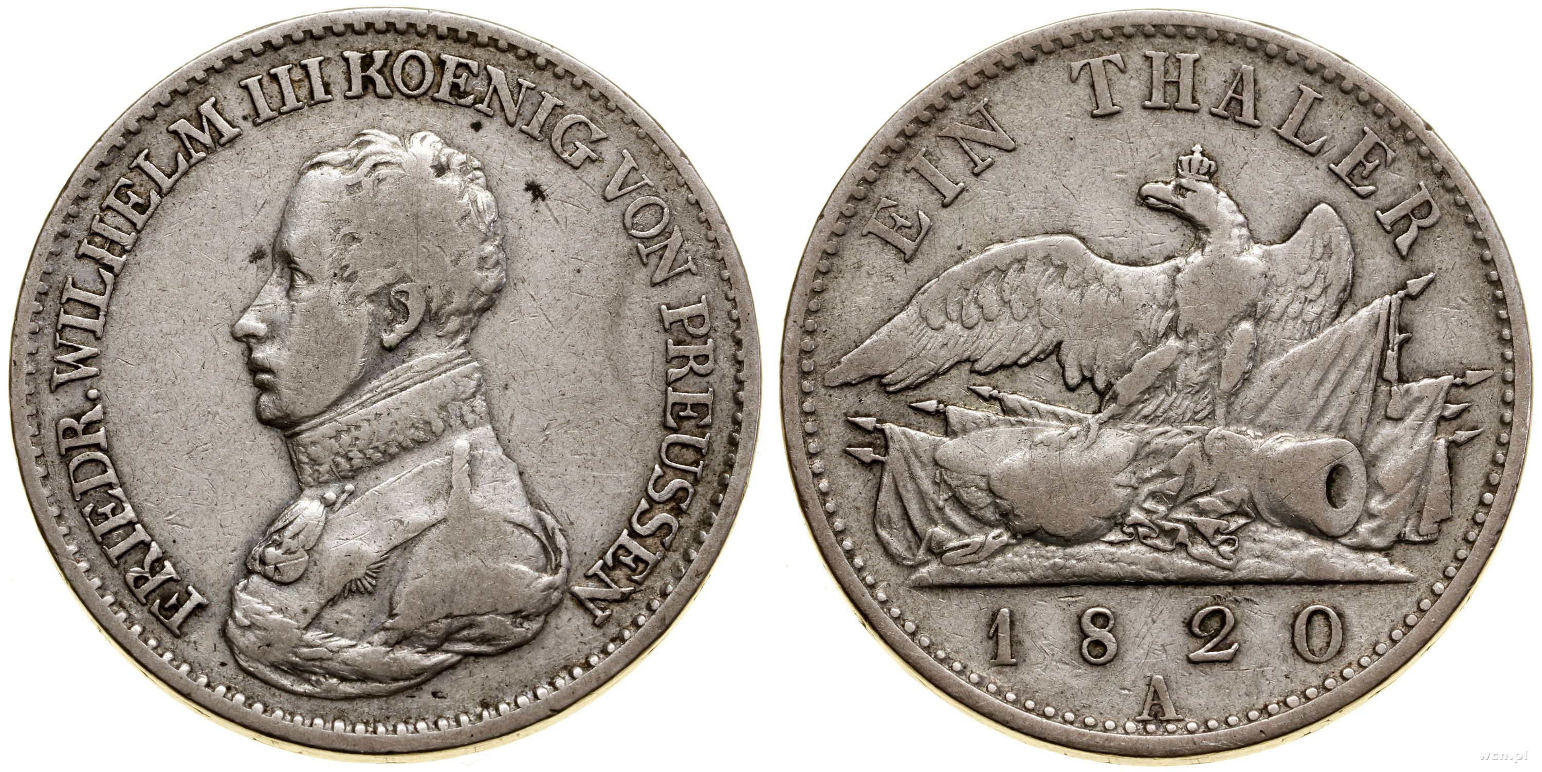 Niemcy, talar, 1820 A, Berlin - Aukcja internetowa / Licytacja online ...