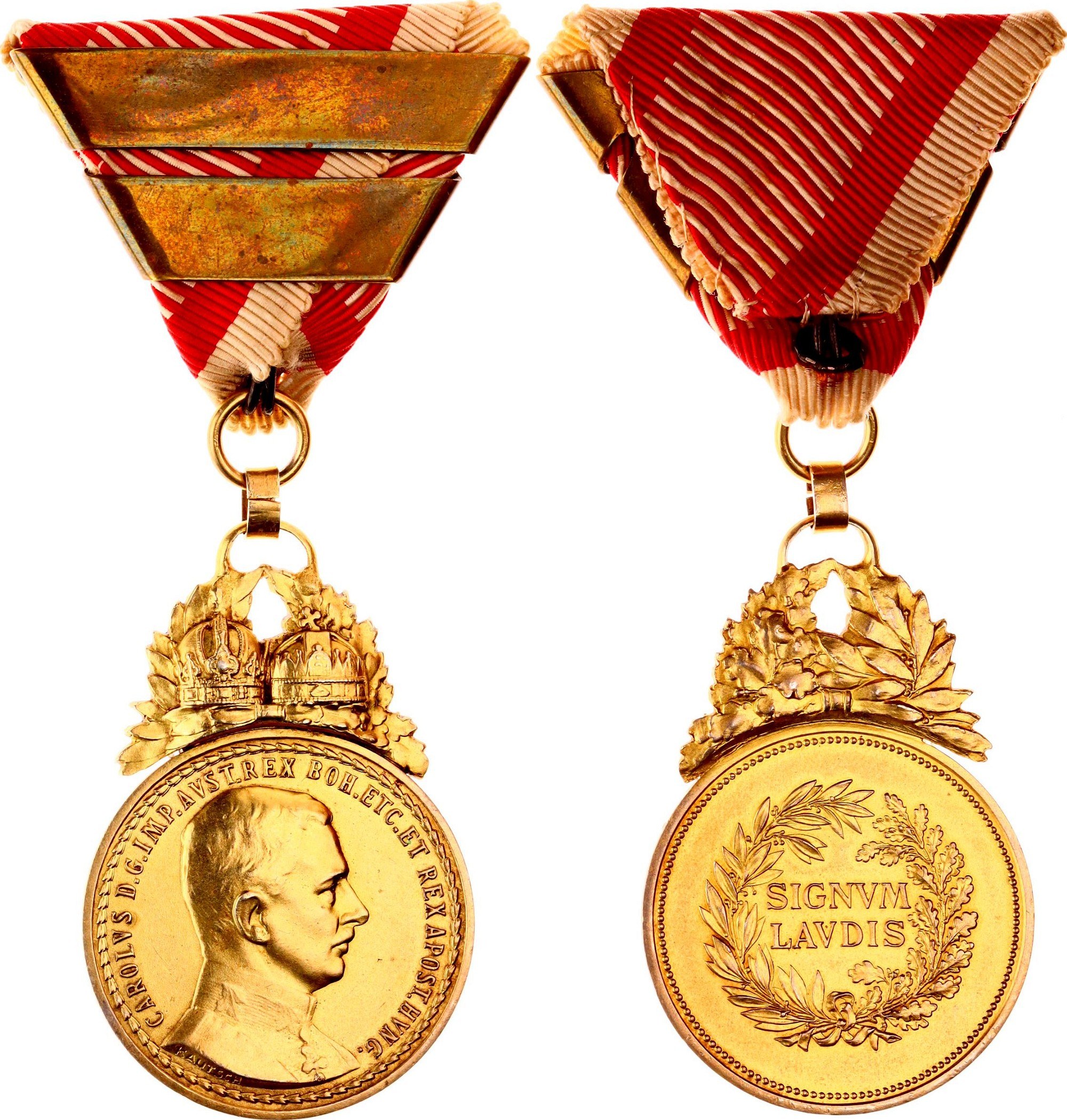 Austria - Hungary Large Gold Military Merit Medal "Signum Laudis" with ...