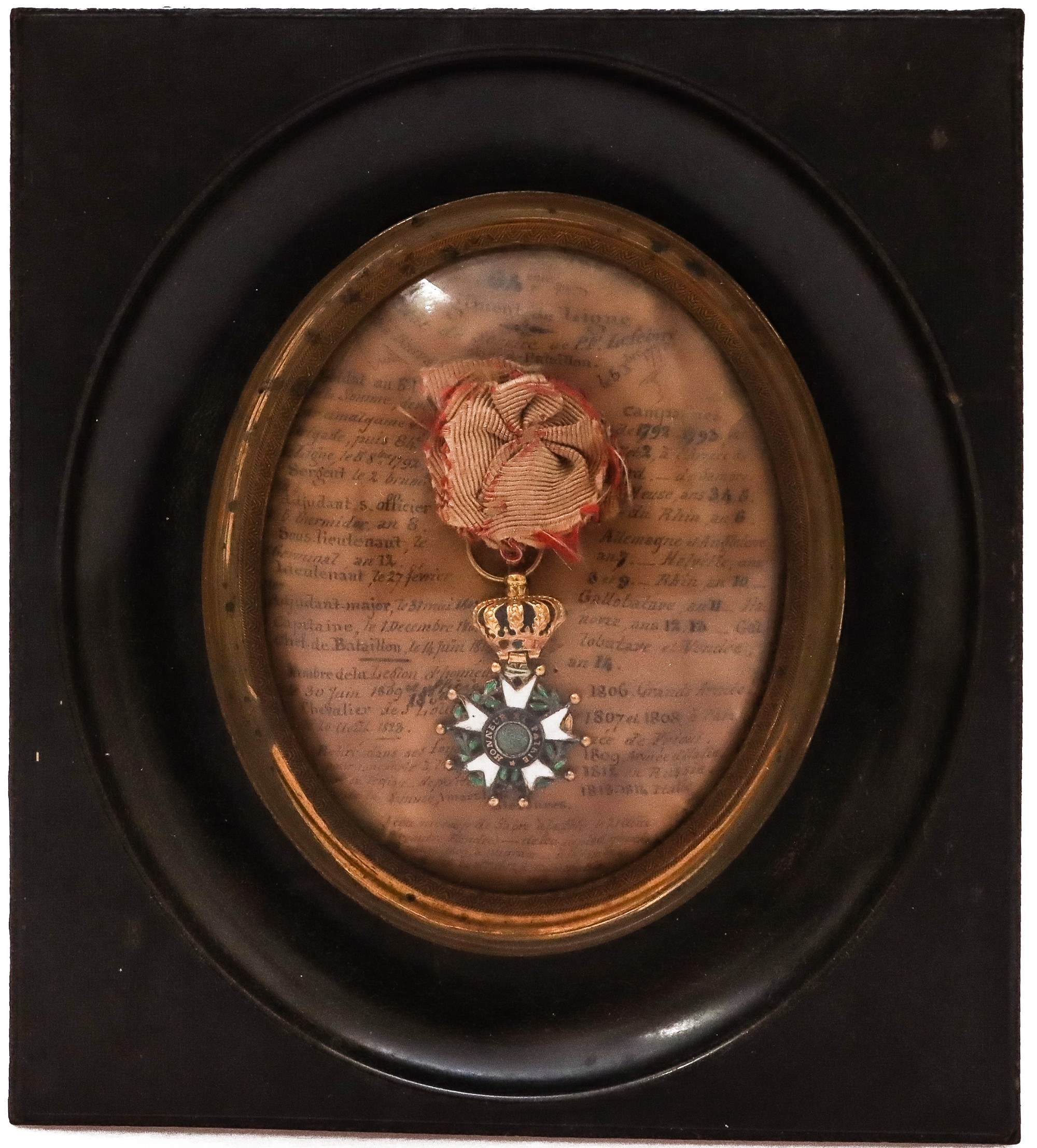 Francja Miniatura Orderu Legii Honorowej w starej ramie z 1814 roku ...