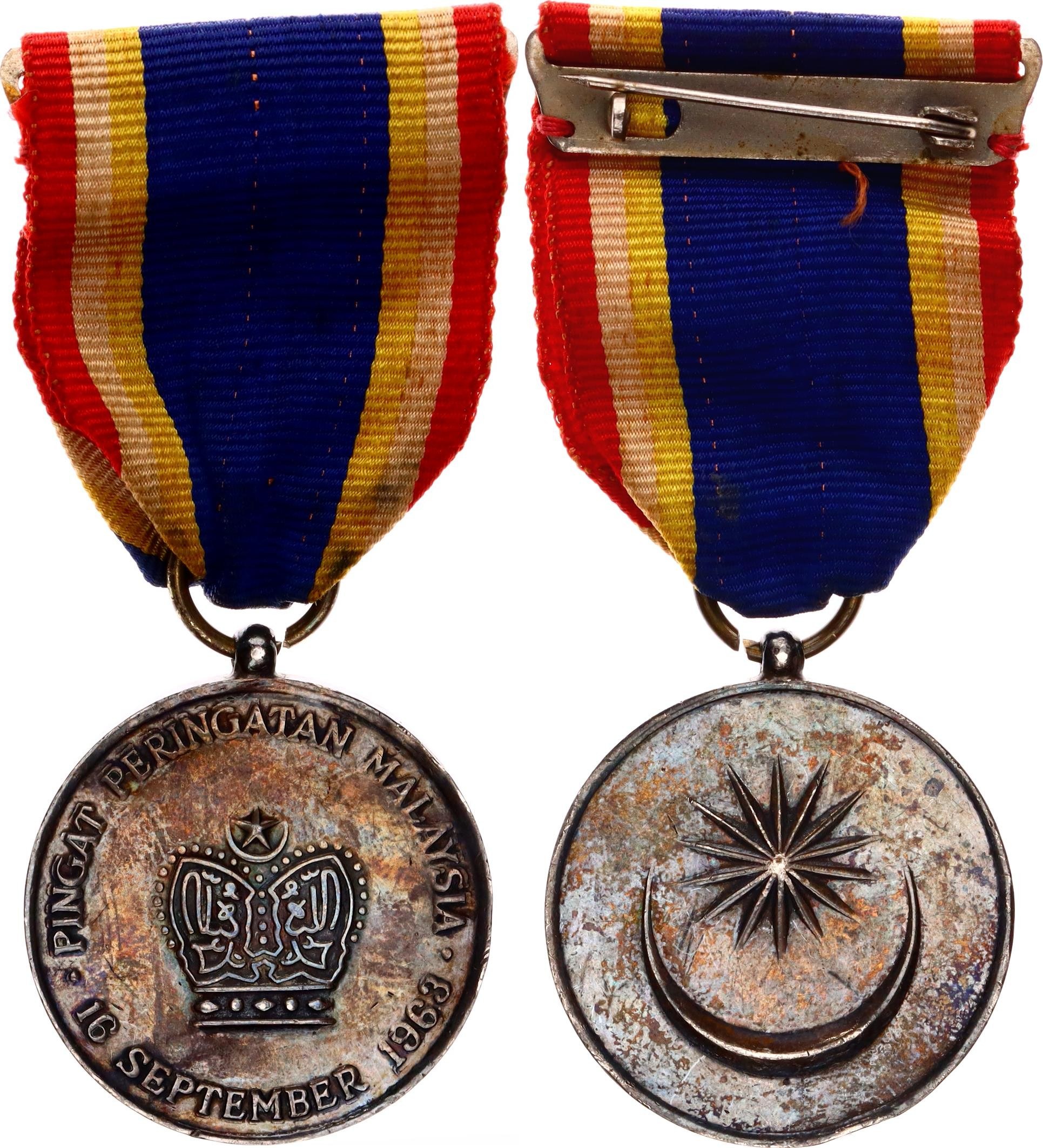 Medal pamiątkowy Malezji "Pingat Peringatan" II klasa 1965 - Aukcja ...