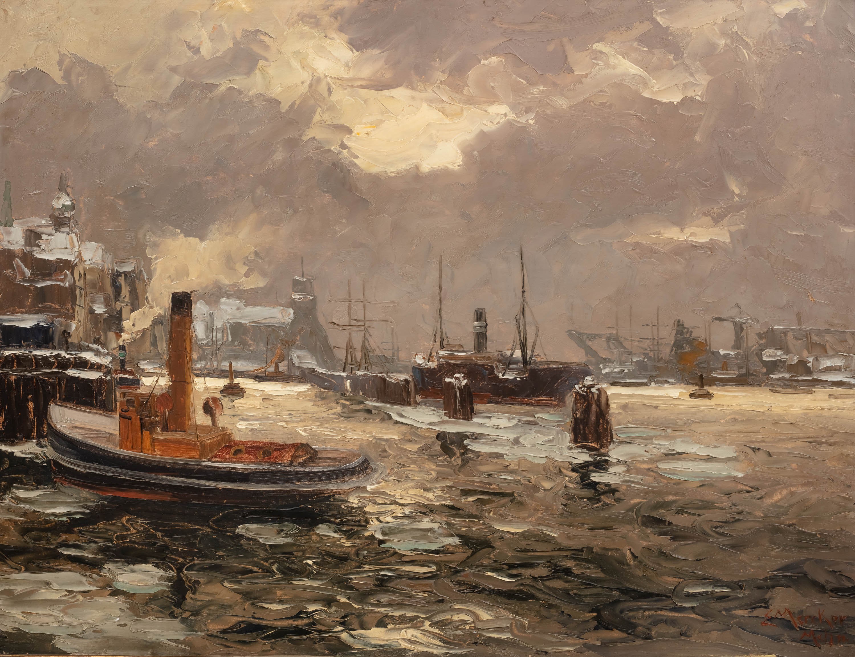 Erich Mercker (1891 Zabern - 1973 Monachium), W porcie - Aukcja ...