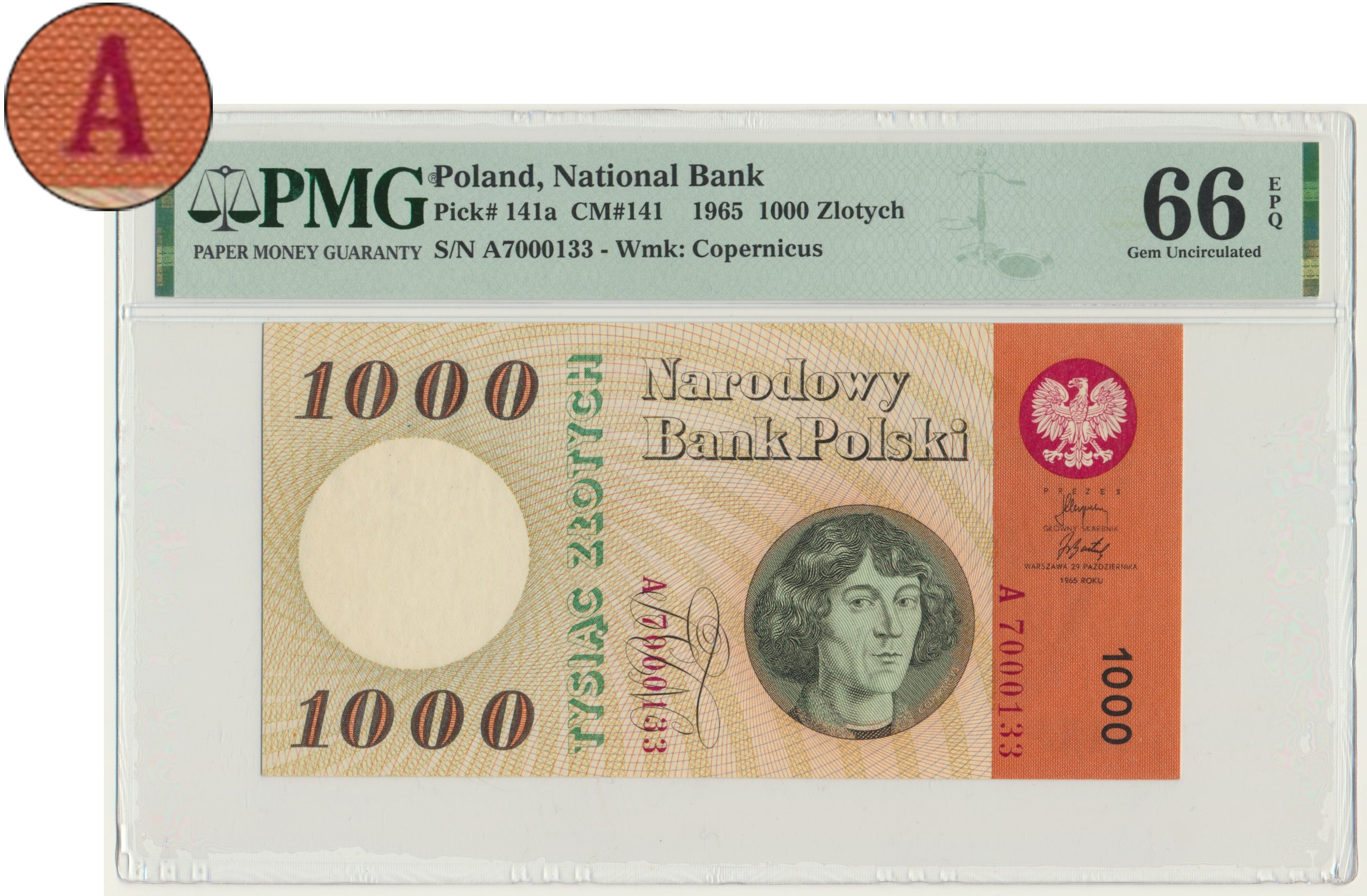 1.000 złotych 1965 - A - PMG 66 EPQ - RZADKOŚĆ - Aukcja internetowa / Licytacja online - Cena ...