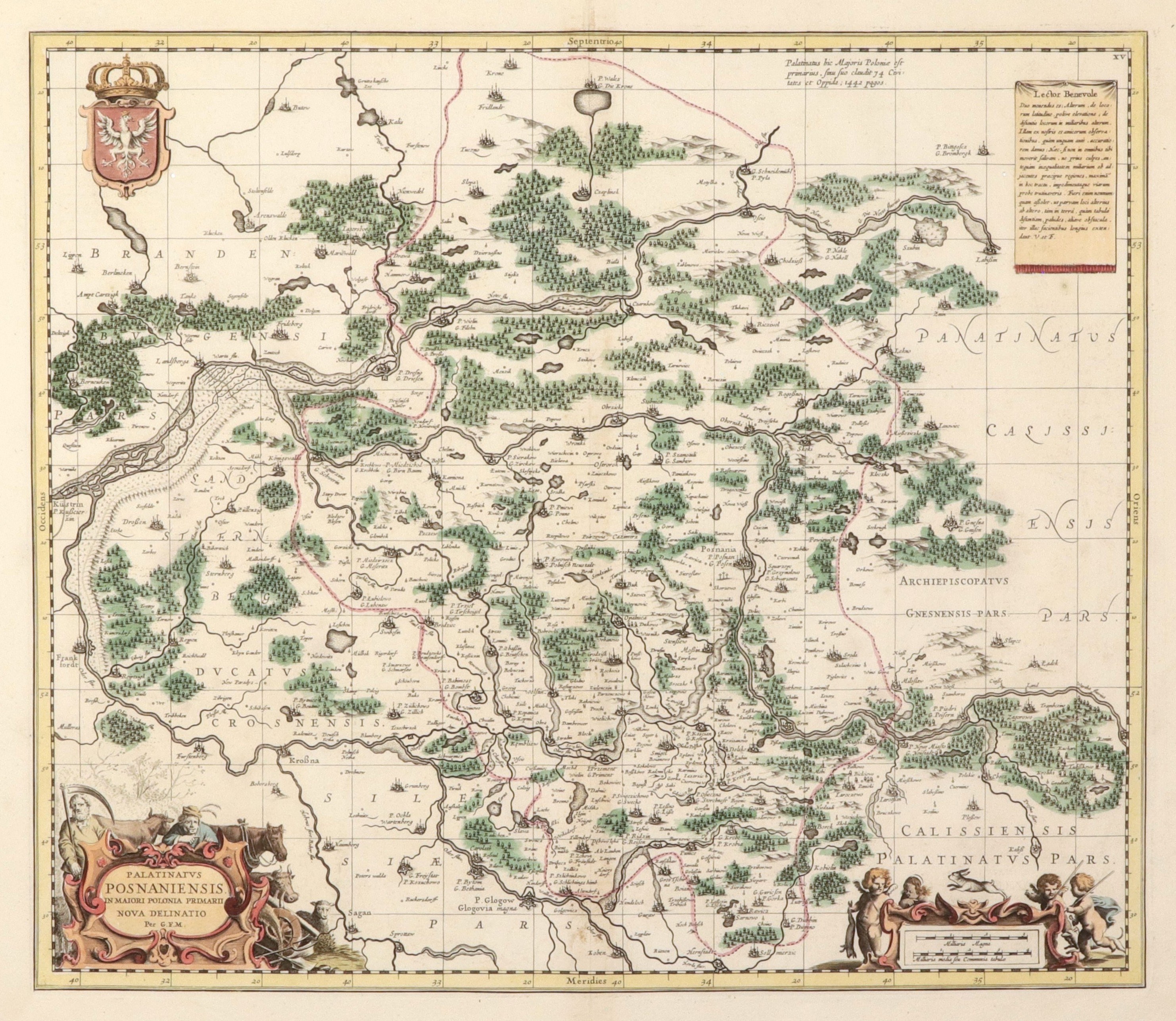 POZNAŃ, WIELKOPOLSKA. Mapa woj. poznańskiego; stan drugi, wariant mapy ...