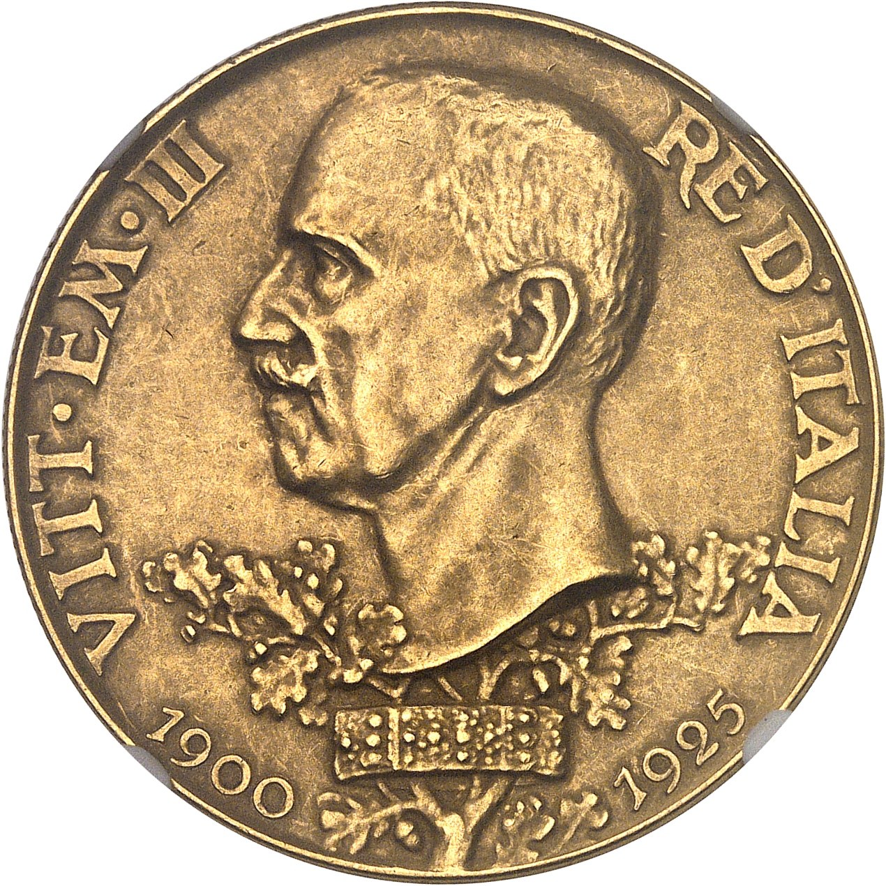 Victor-Emmanuel III (1900-1946). 100 lire Or, Jubilé d’argent, 25 ans ...