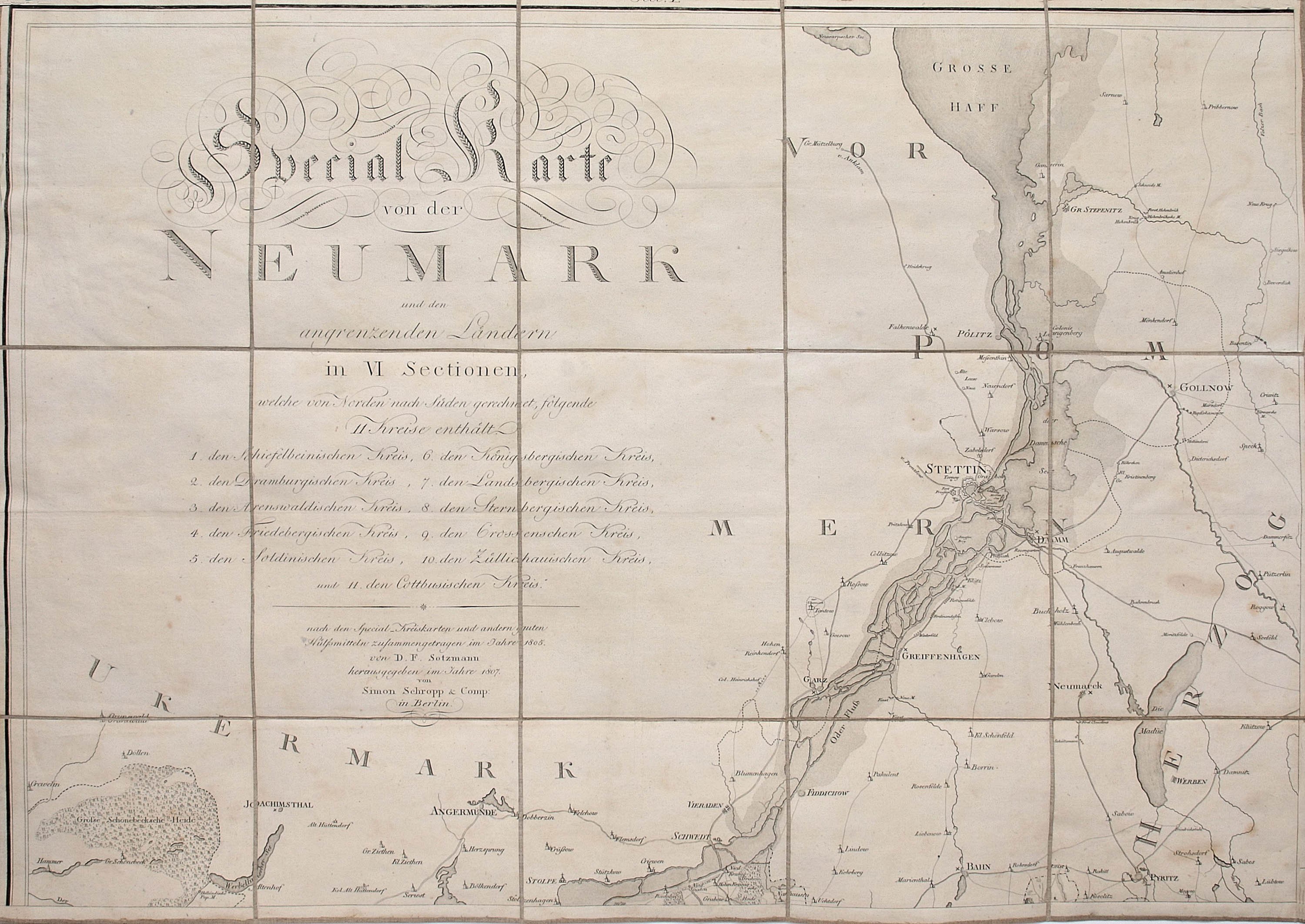 Daniel Friedrich Sotzmann, Special Karte von der Neumark und den ...