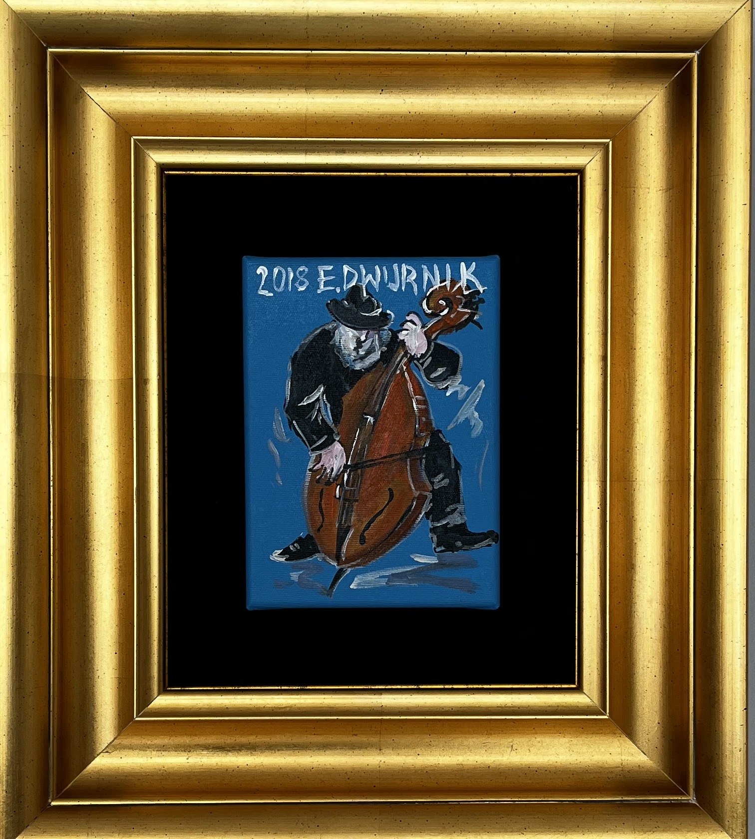 Edward Dwurnik ( 1943 - 2018 ), Kontrabasista, 2018 - Aukcja internetowa / Licytacja online ...