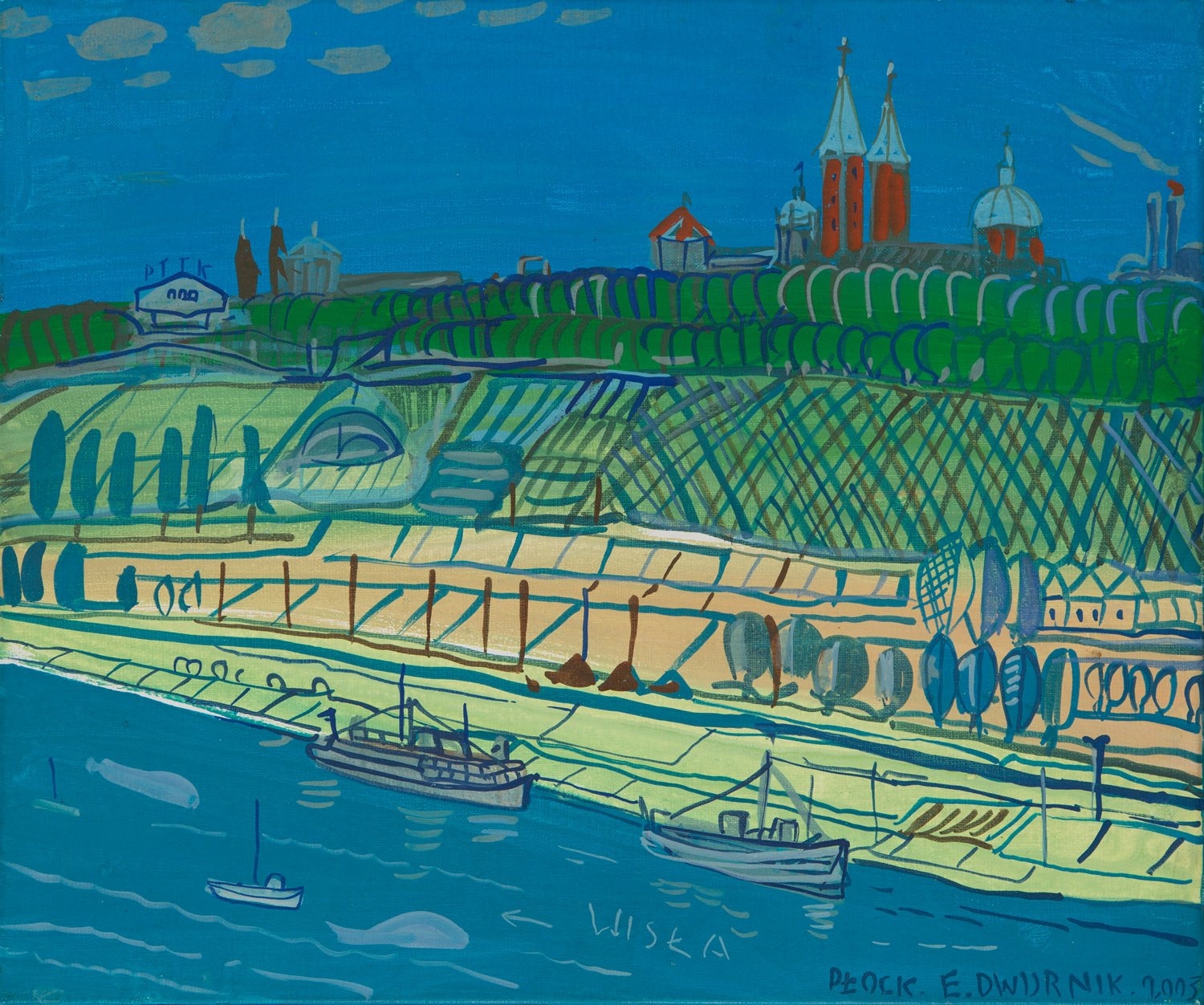 Edward Dwurnik (1943 Radzymin - 2018 Warszawa), "Płock" z cyklu "Podróże autostopem", 2003 ...