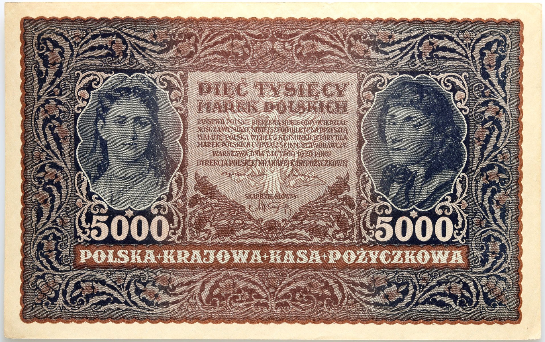 II RP, 5000 marek polskich 7.02.1920, III serja A - Aukcja internetowa / Licytacja online - Cena ...