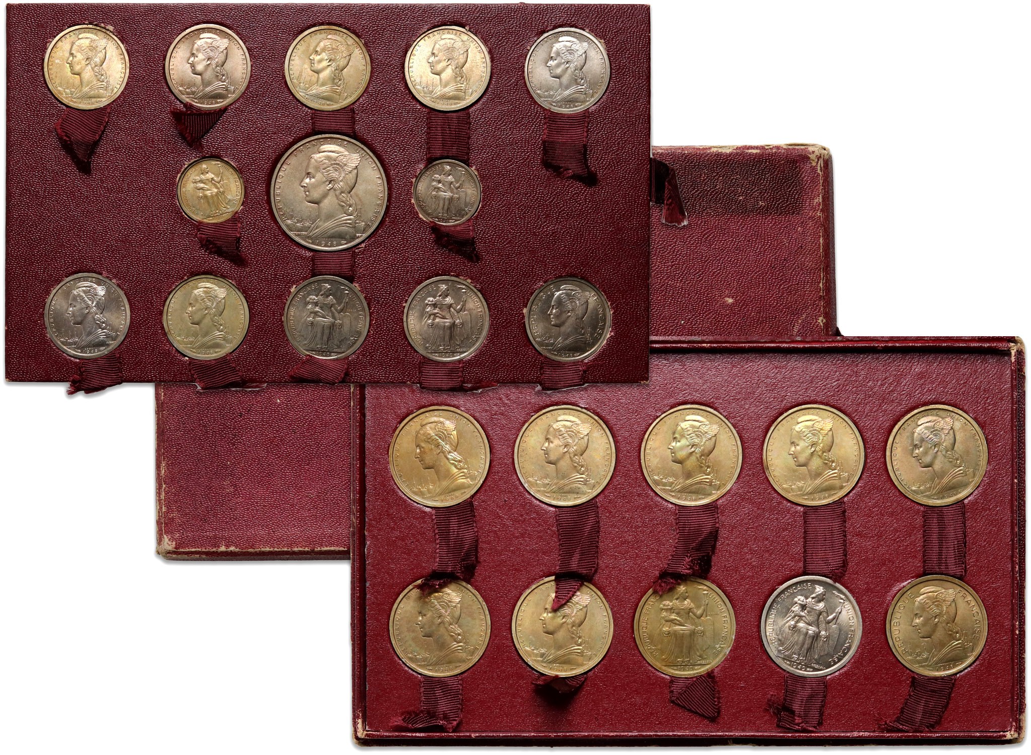 French Colonies, set of 23 pattern coins from 1948-1949, ESSAI - Online ...