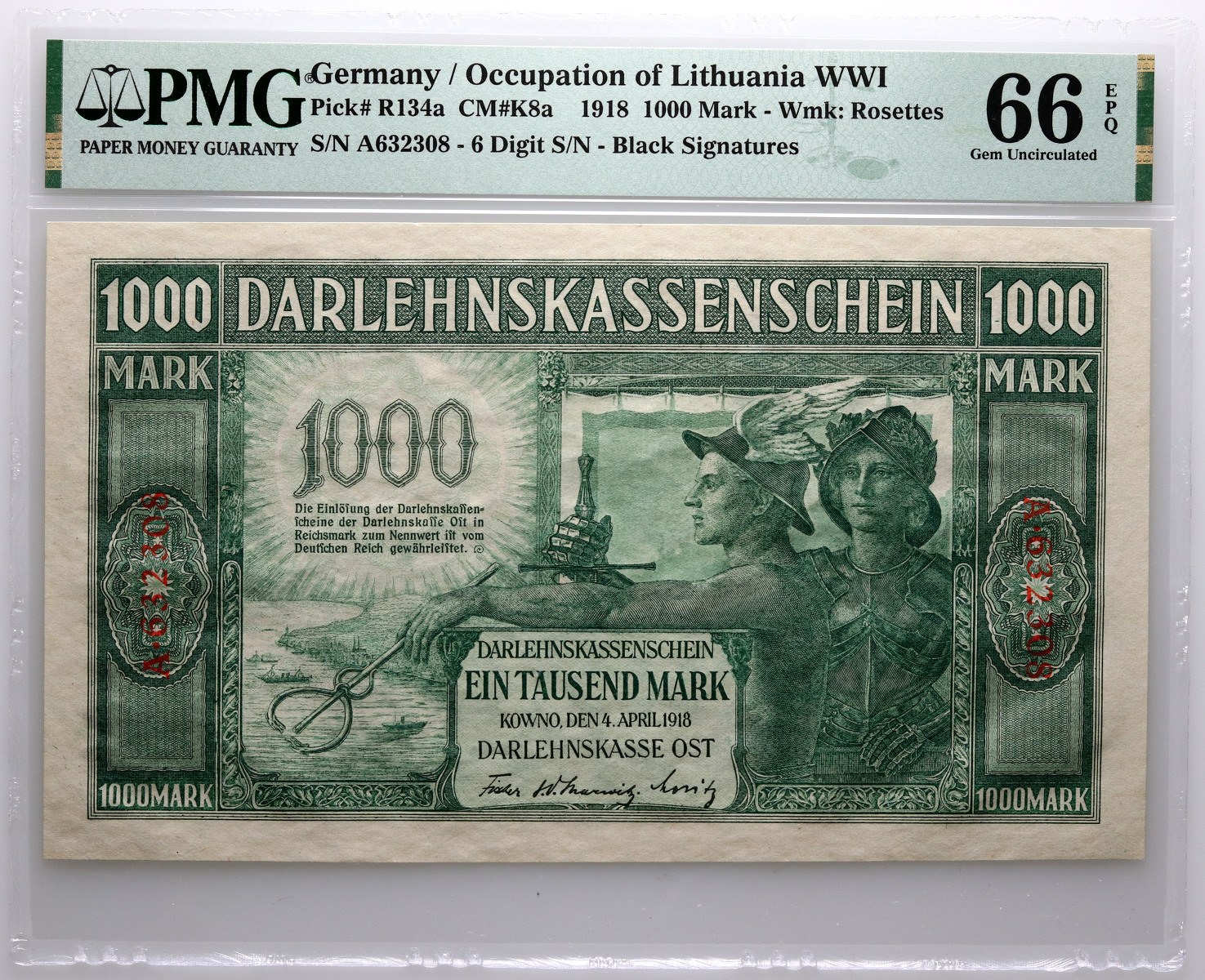Banknotes of the German occupation authorities, Darlehnskasse Ost, 1000 ...