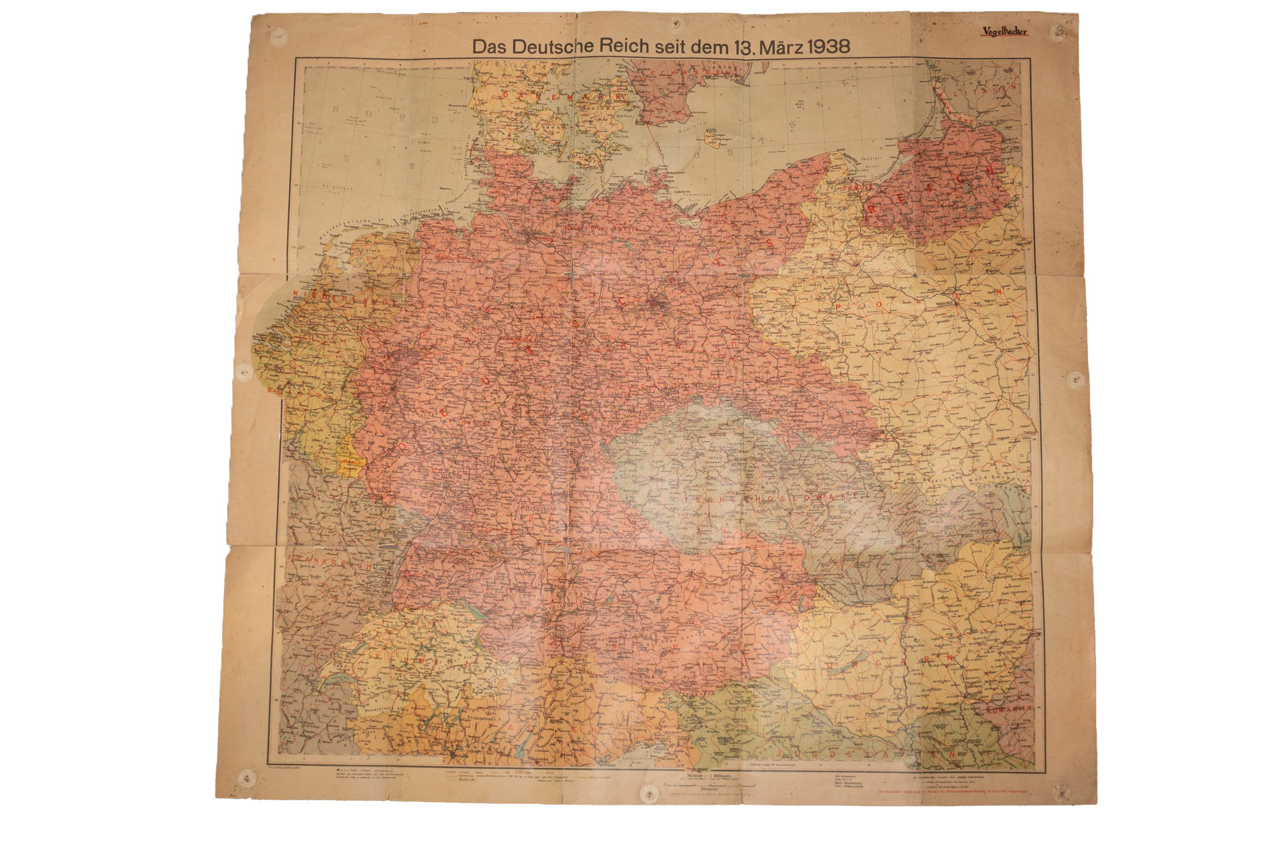 Mapa III Rzeszy od 13 marca 1938r. [anschluss Austrii] / Das Deutsche ...