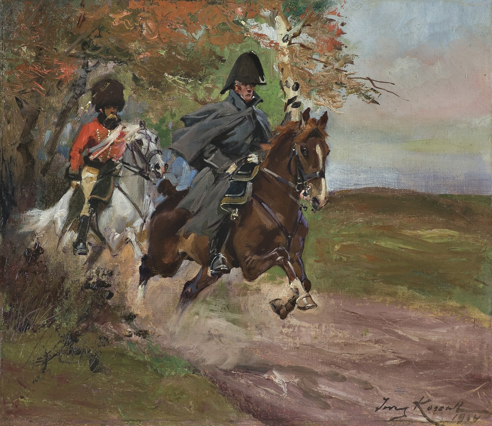 Jerzy Kossak, W DRODZE DO SZTABU, 1934 - Aukcja internetowa / Licytacja ...