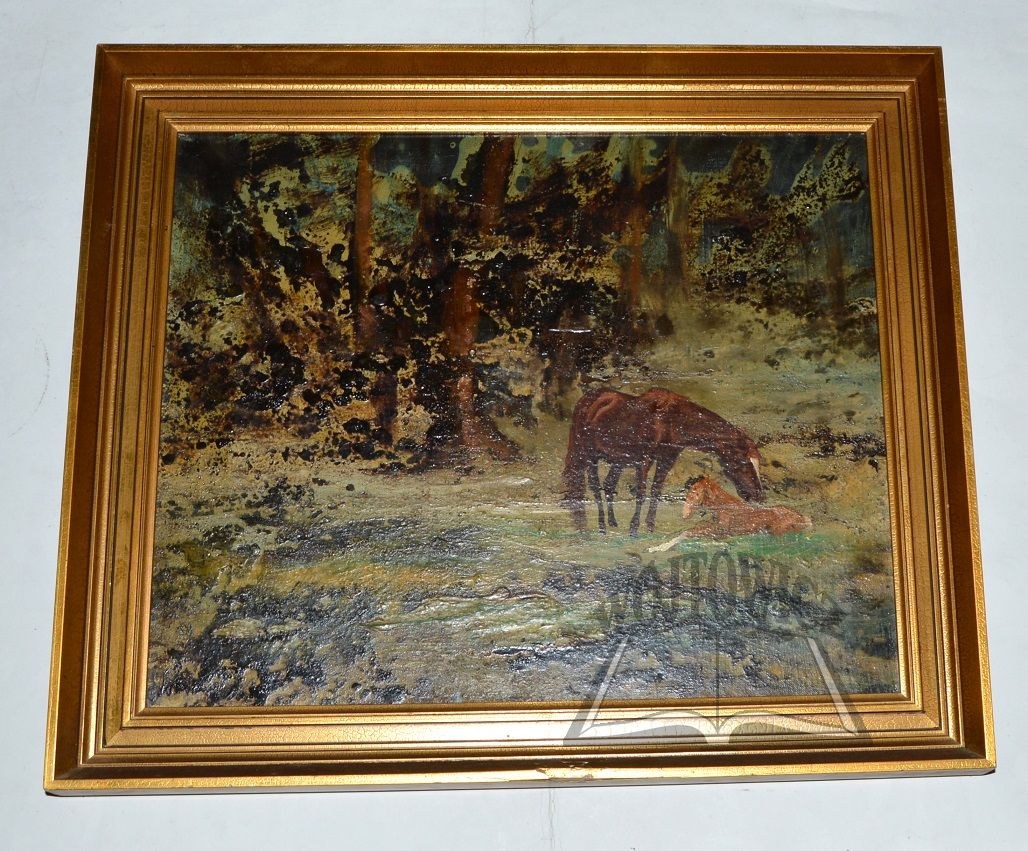 OSIECKI Marian, Konie na skraju lasu. - Aukcja internetowa / Licytacja ...