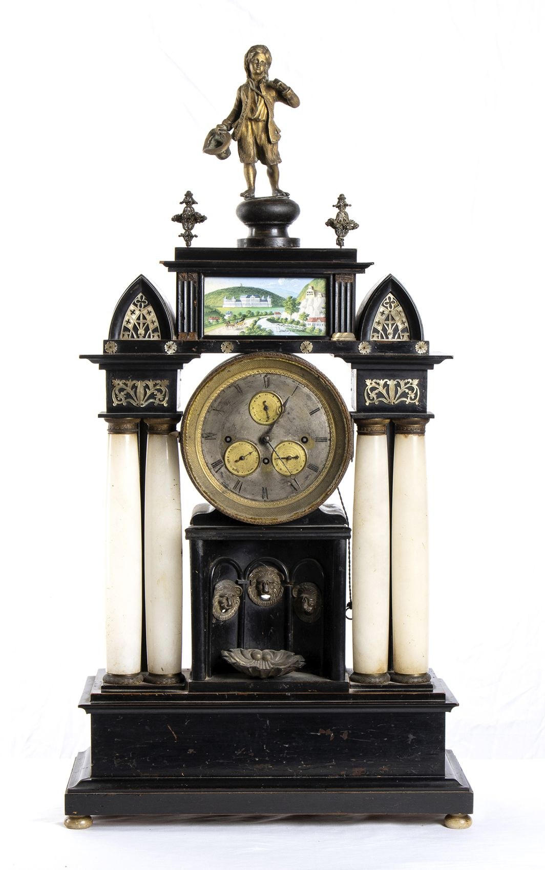 Mantel clock - Austria, Biedermeier early 19th century, temple ...