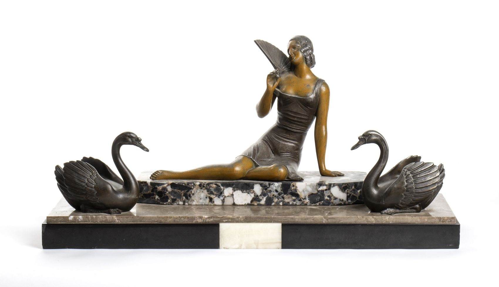 French Art Deco statue - early 20th century, Made of metal with a ...