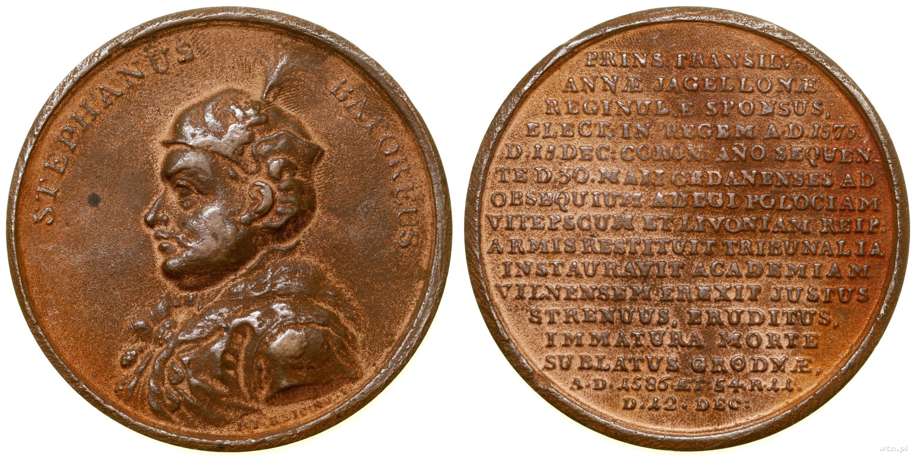 Polska, Stefan Batory - medal z XVIII-wiecznej serii królewskiej ...