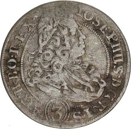 Josef I. (1705-1711), 3 kr. 1706 FN, Vratislav-Nowak MKČ 1758 var ...
