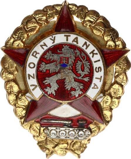 Československo - vojenské odznaky, Čestný odznak -"Vzorný tankista" č ...