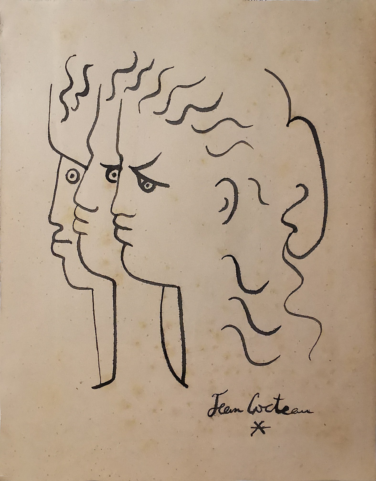 Jean Cocteau Face Drawings