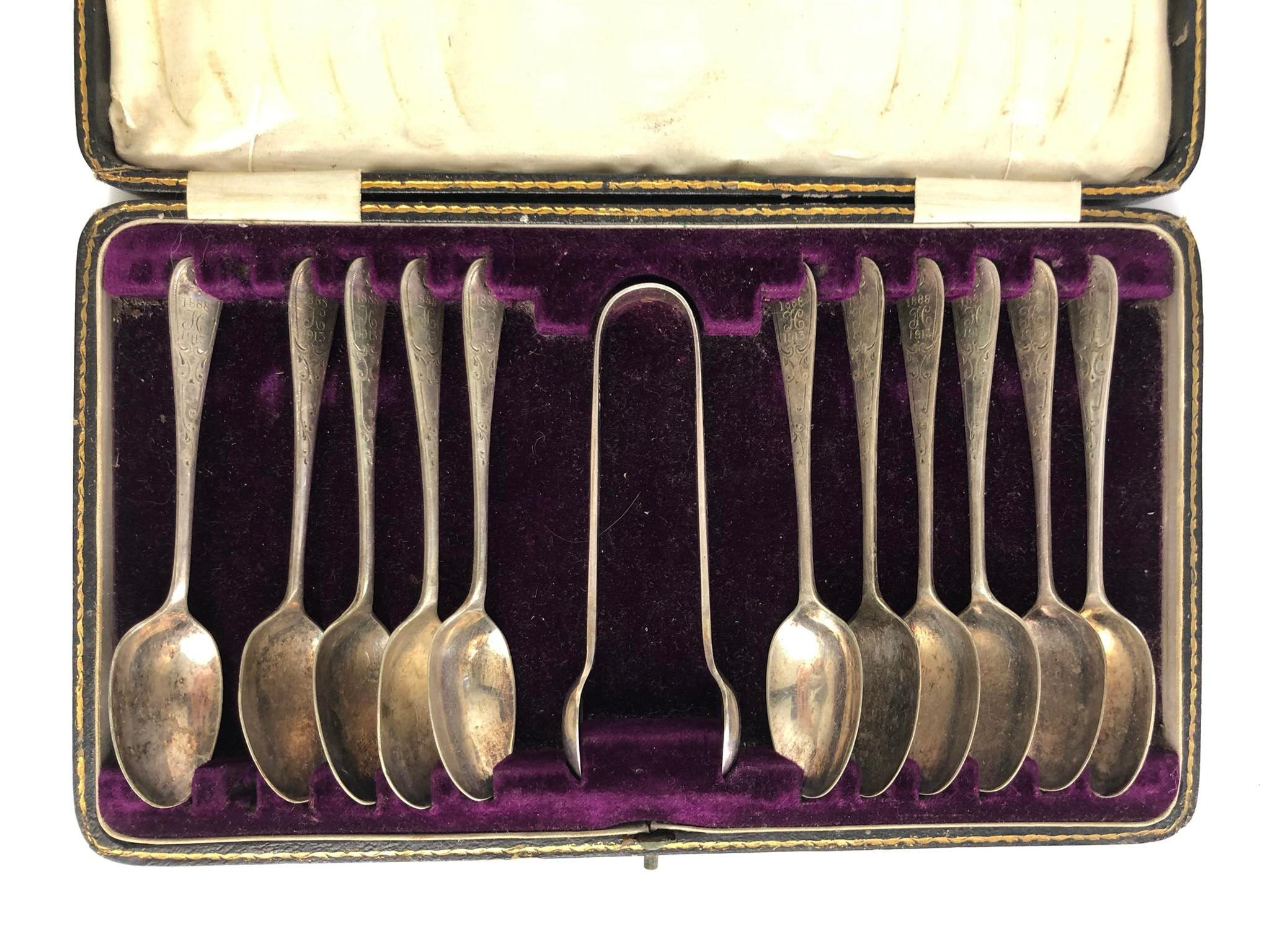 Przedwojenne Brytyjskie Łyżeczki Plater Allen & Darvin Sheffield ...