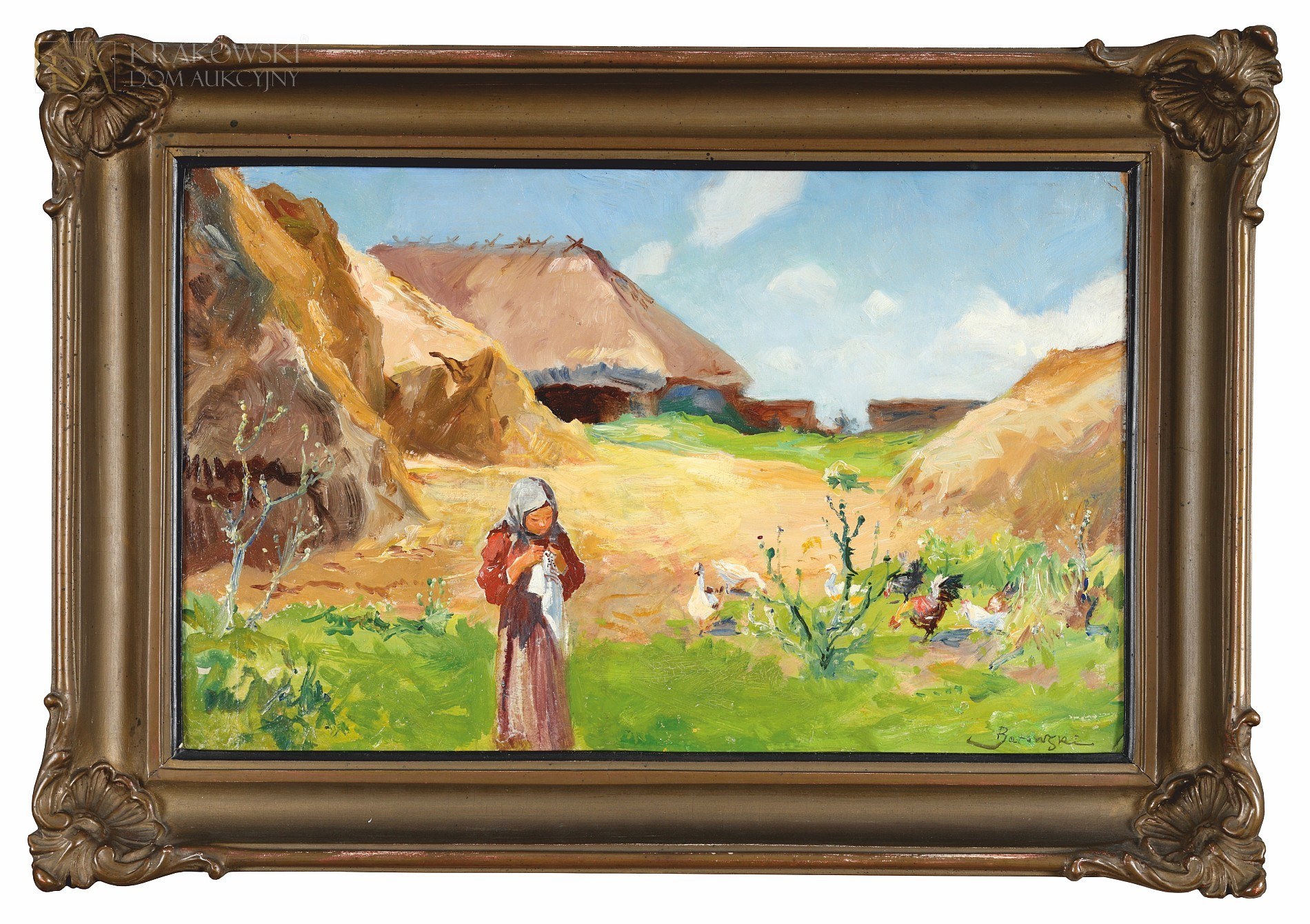 Stanisław BATOWSKI KACZOR (1866-1946), "Na wsi" - Aukcja internetowa ...