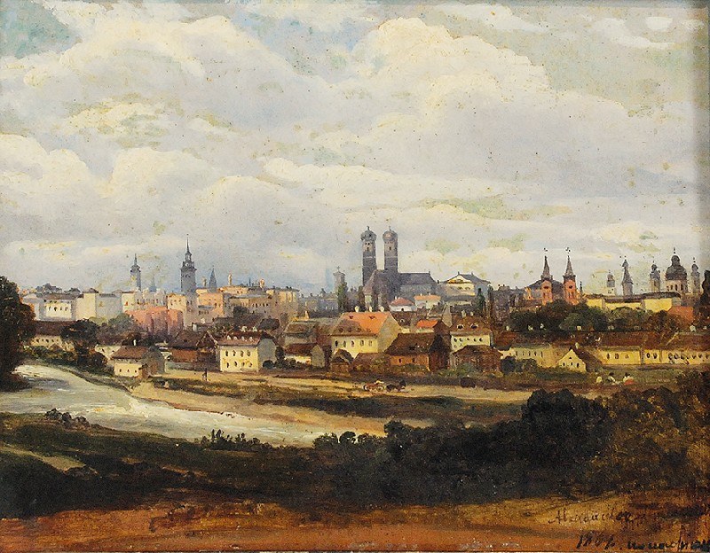 Aleksander ŚWIESZEWSKI (1839-1895), Panorama Monachium, 1864 - Aukcja ...