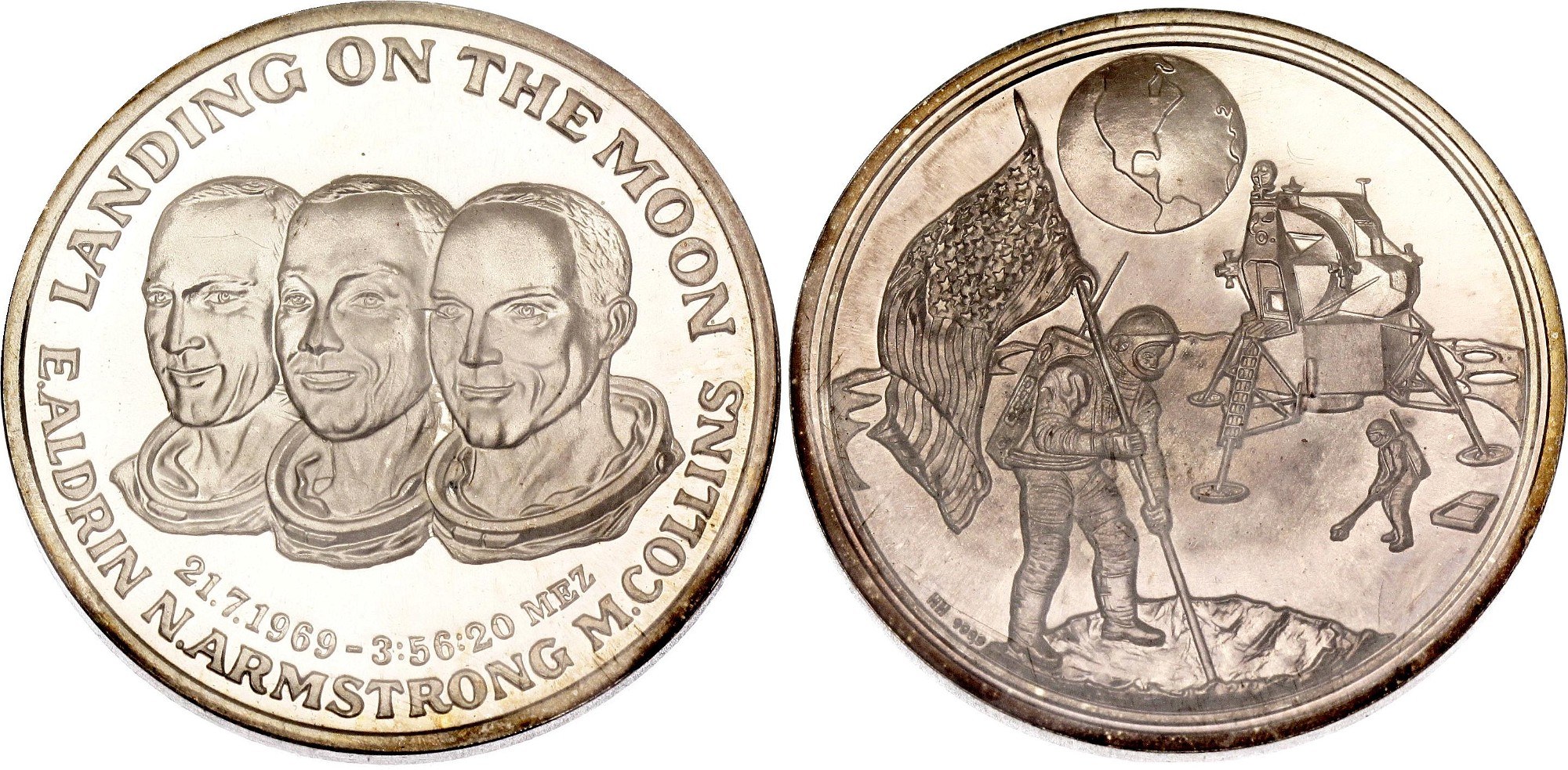 United States Commemorative Silver Medal "Landing on the Moon ...