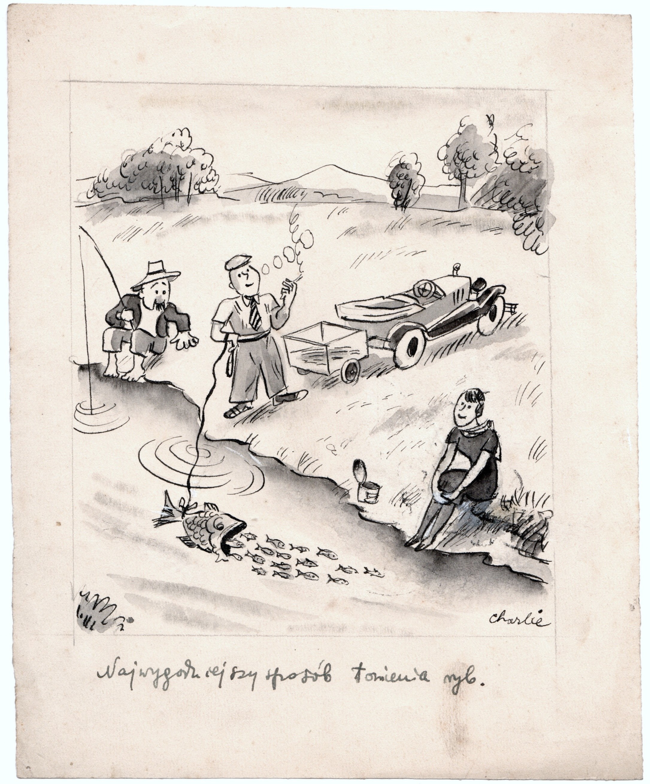 FERSTER Charles (1902-1986). "The most convenient way to fish ...