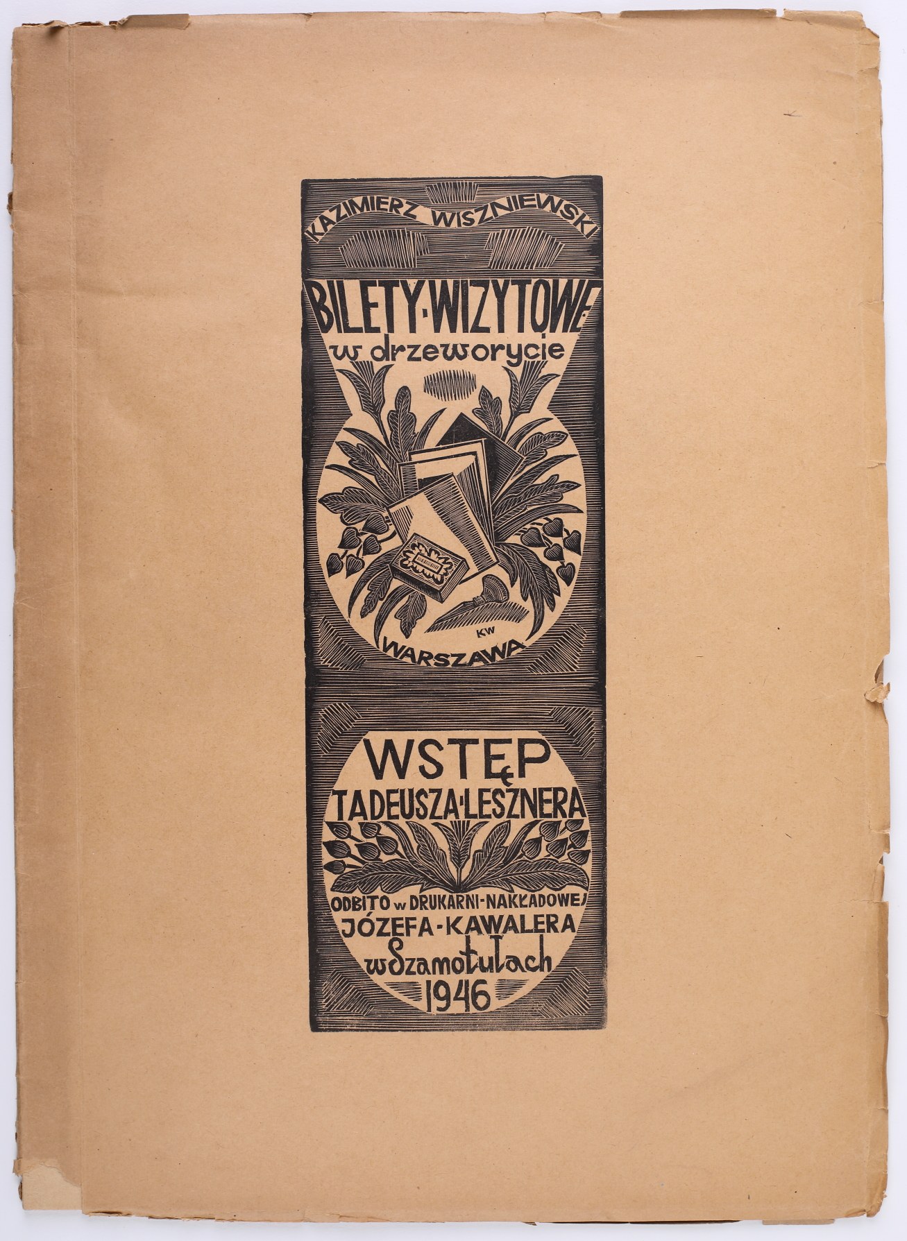 WISZNIEWSKI Kazimierz - Bilety wizytowe w drzeworycie. Szamotuły 1946 ... WISZNIEWSKI Kazimierz - Bilety wizytowe w drzeworycie. Szamotuły 1946 ...