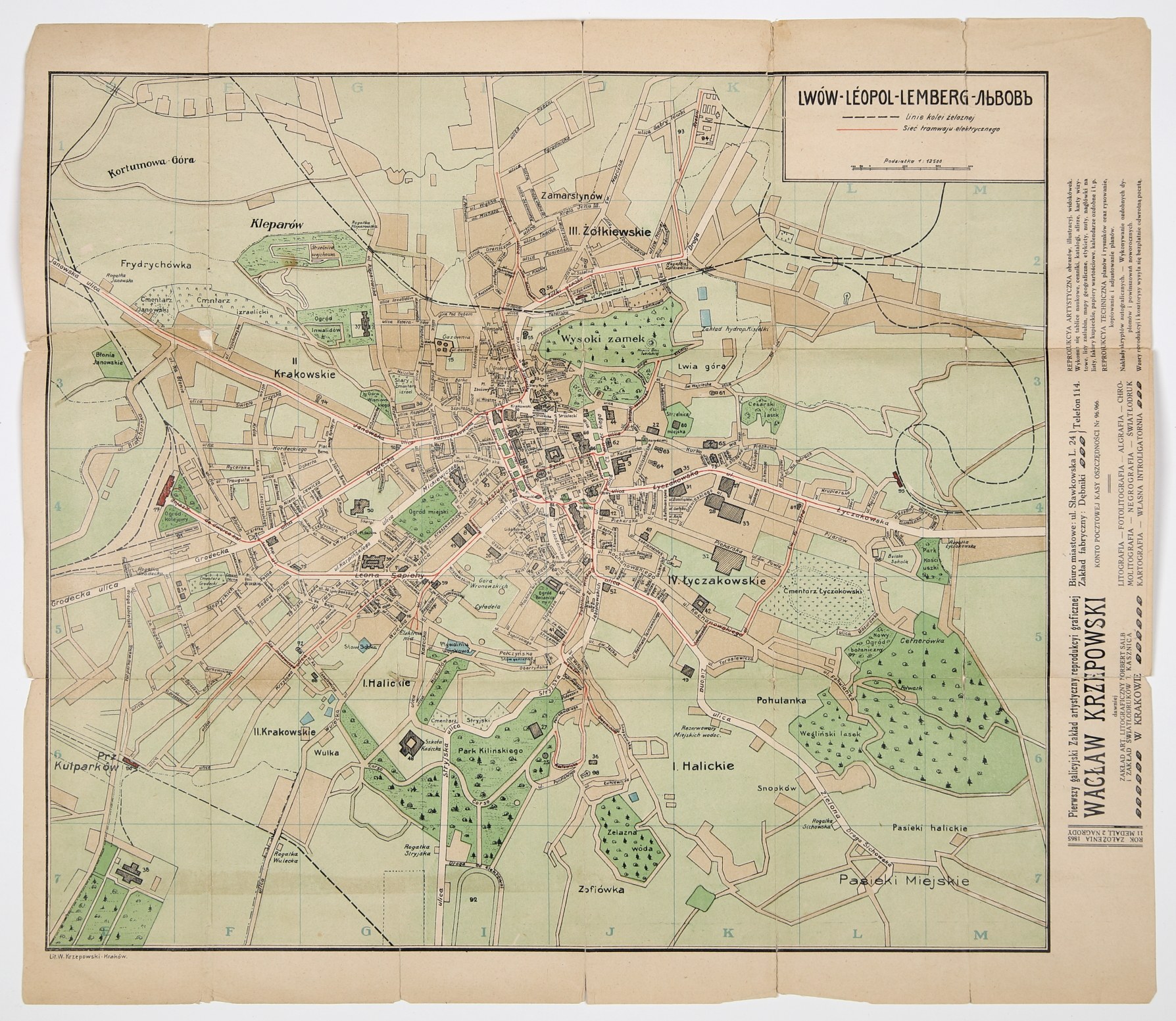 [Lwów] Mapa Lwów-Leopol-Lemberg-[…]. Kraków [1909]. - Інтернет-аукціон ...