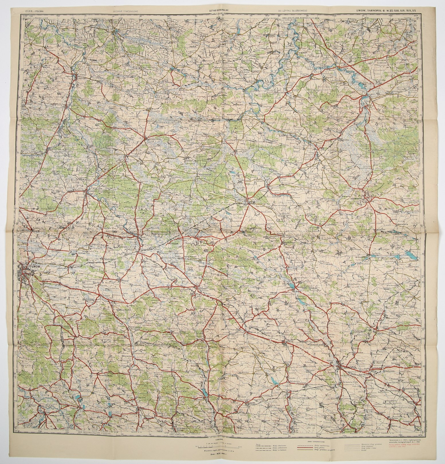 [Lwów-Tarnopol] Mapa Sztabu Generalanego. Do użytku służbowego. Wydanie ...
