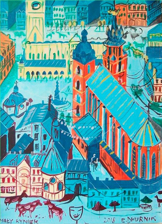 Edward Dwurnik (ur.1943-2018), " KRAKÓW " 2018 - Aukcja internetowa / Licytacja online - Cena ...