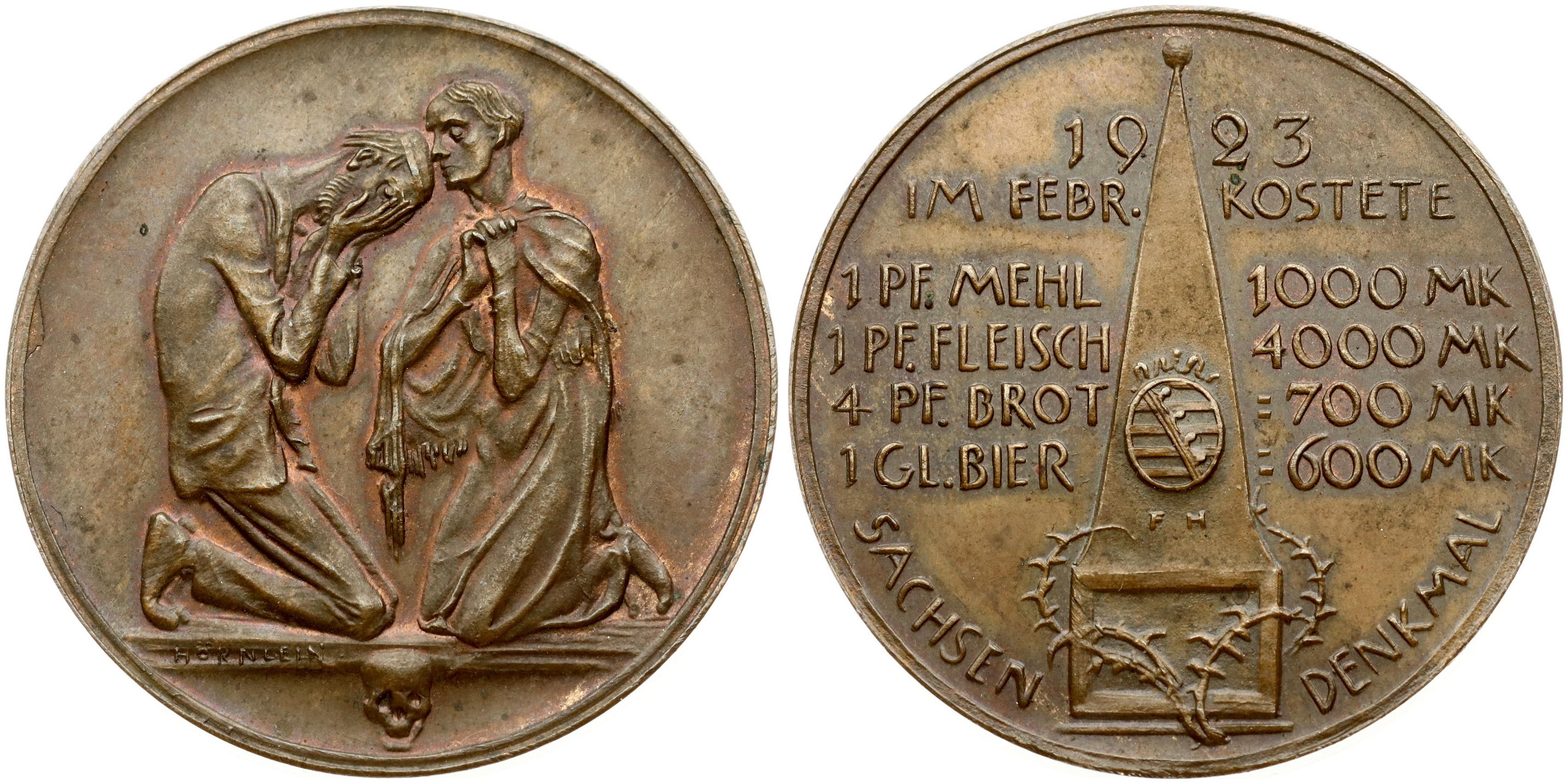 Saxony Inflation Medal 1923 - Aukcja internetowa / Licytacja online ...
