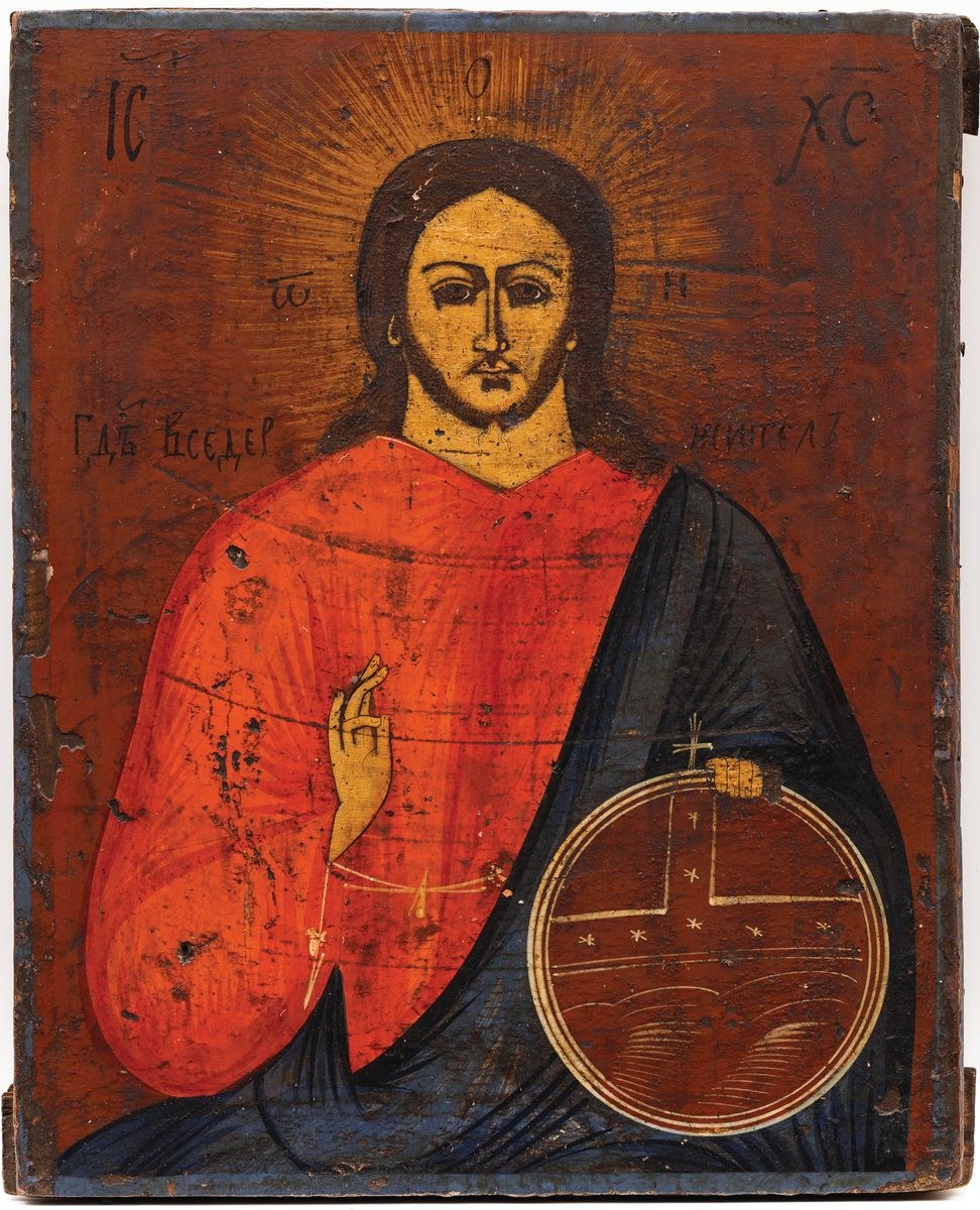 IKONA, CHRYSTUS PANTOKRATOR, Rosja, XIX w. - Aukcja internetowa ...