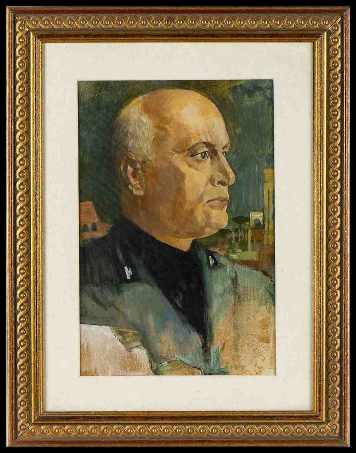 ITALY, Kingdom Portrait of Benito Mussolini - Aukcja internetowa ...