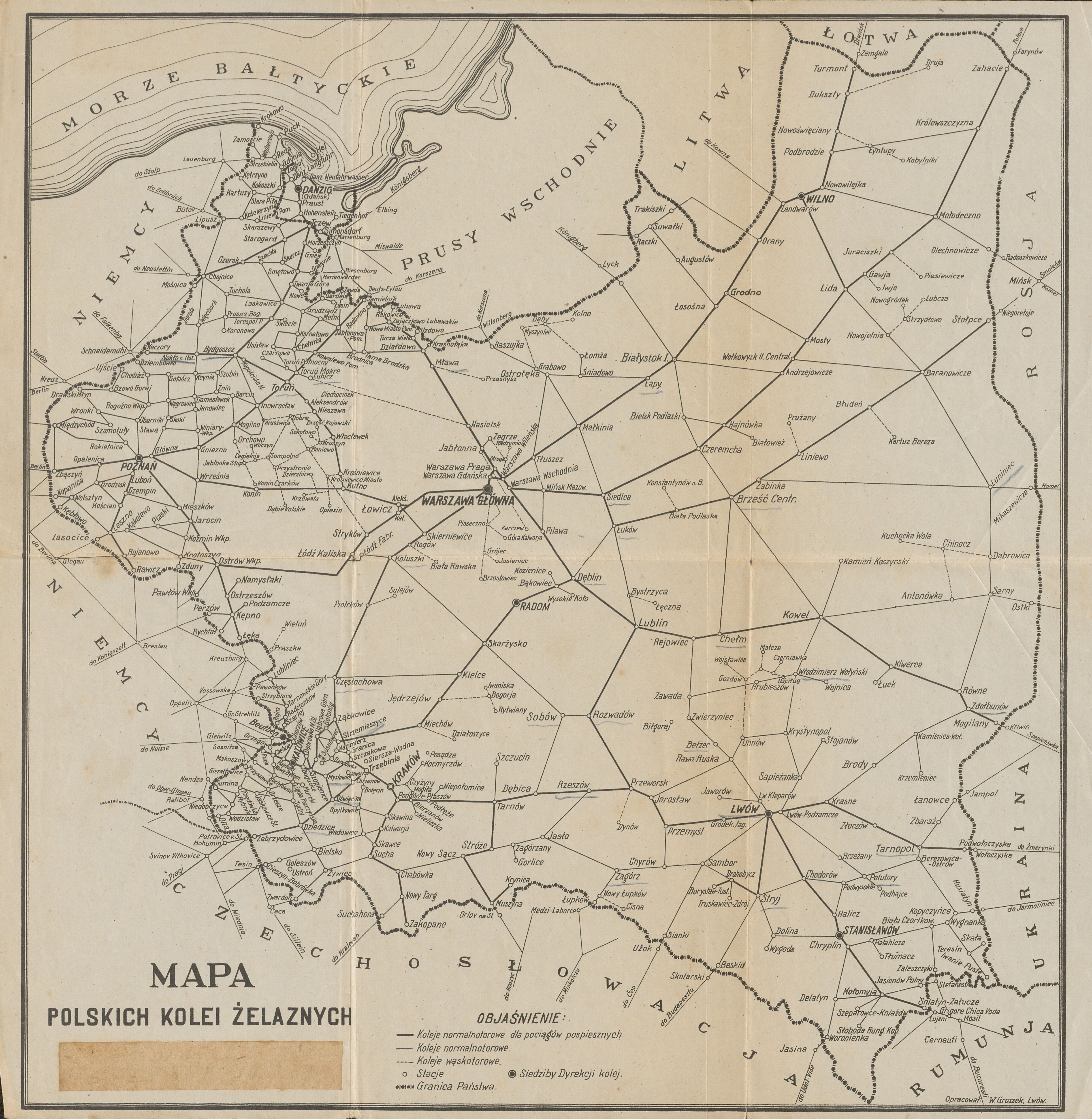 [mapa] Mapa Polskich Kolei Żelaznych [1937] - Internetes árverés ...