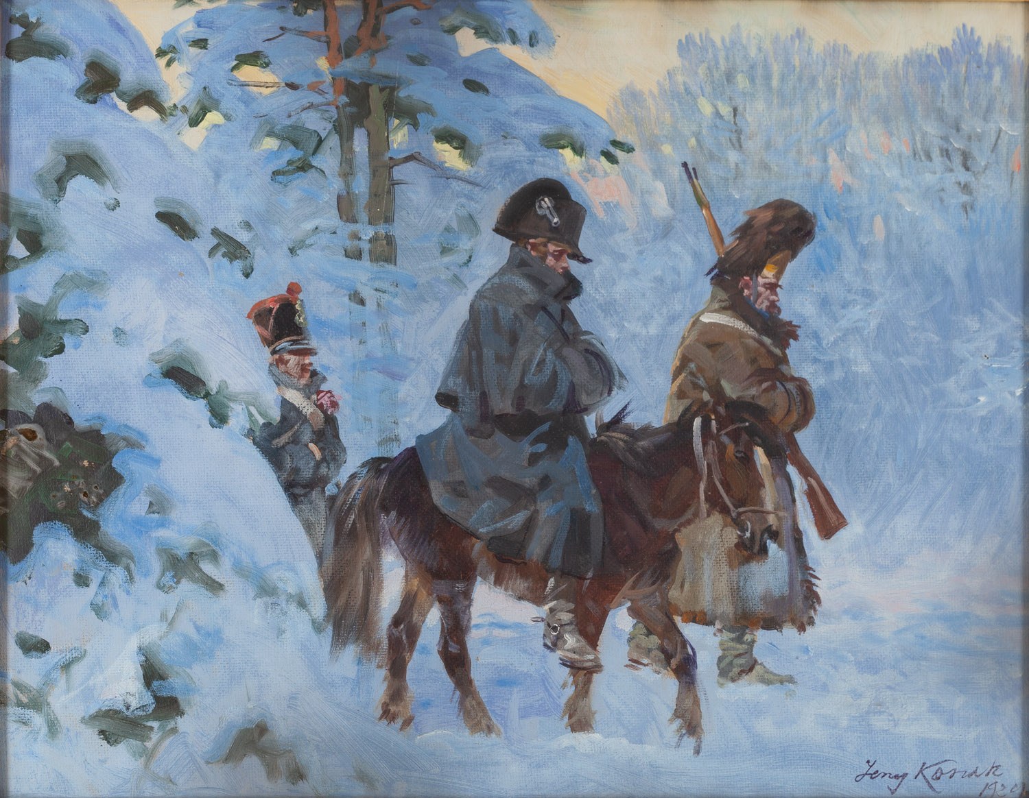 Jerzy Kossak (1886 Kraków - 1955 Kraków), W odwrocie spod Moskwy, 1929 ...