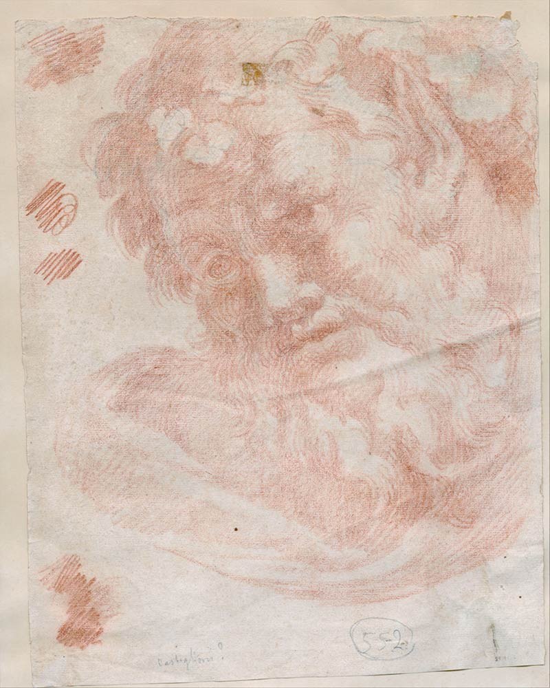 ROMAN SCHOOL, 17th CENTURY, Study for faun face - Aukcja internetowa ...