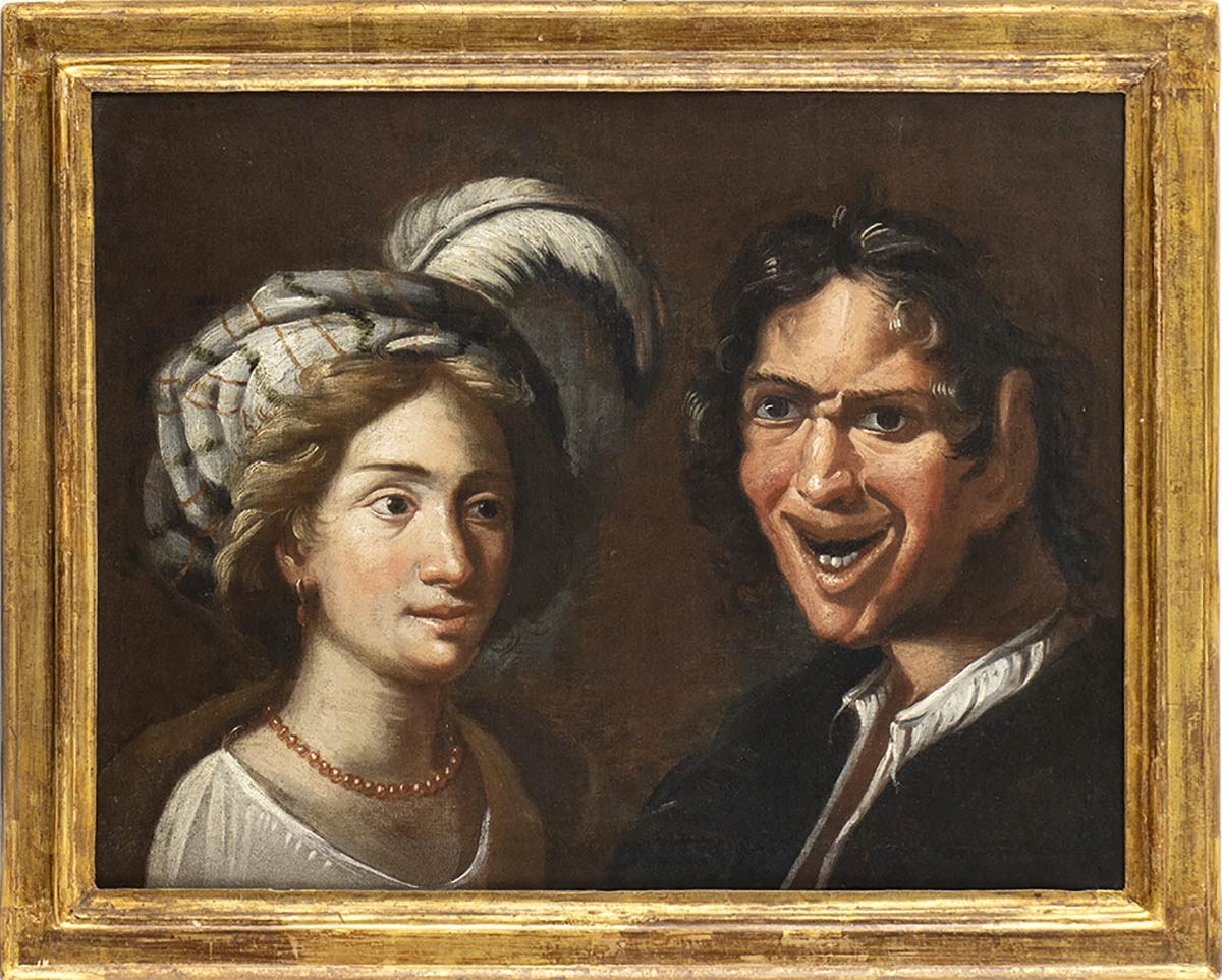 LOMBARD SCHOOL, 17th CENTURY, Grotesque double portrait with a couple ...