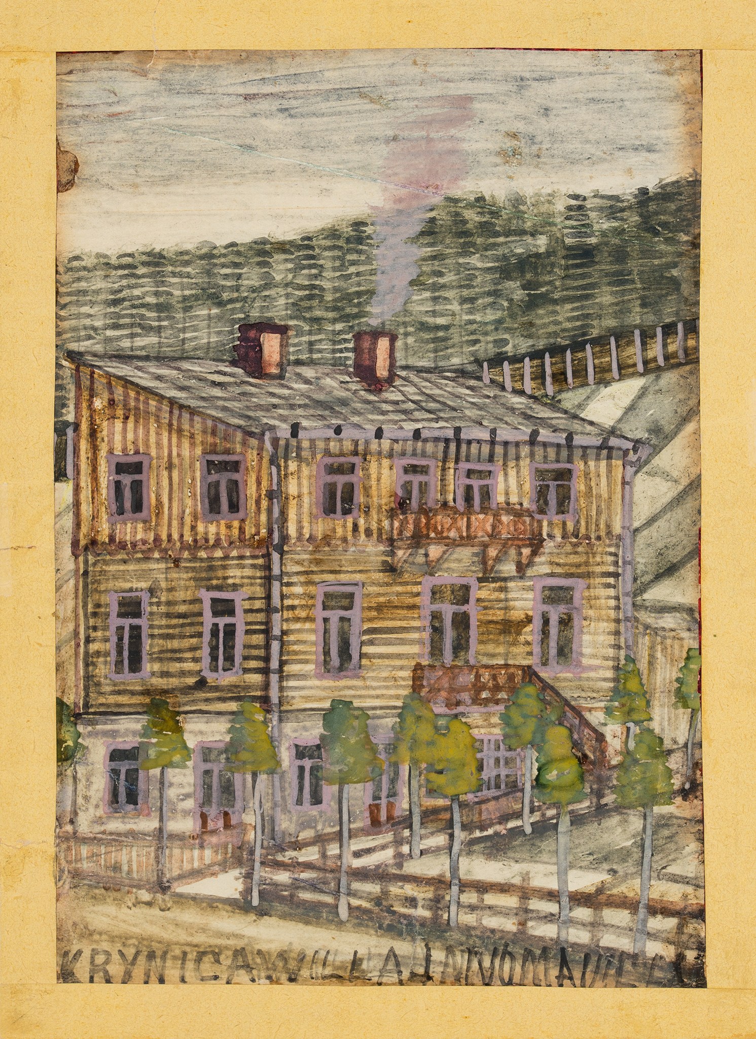 Nikifor Krynicki (1895 - 1968), "Drewniany dom w Krynicy" - Aukcja ...