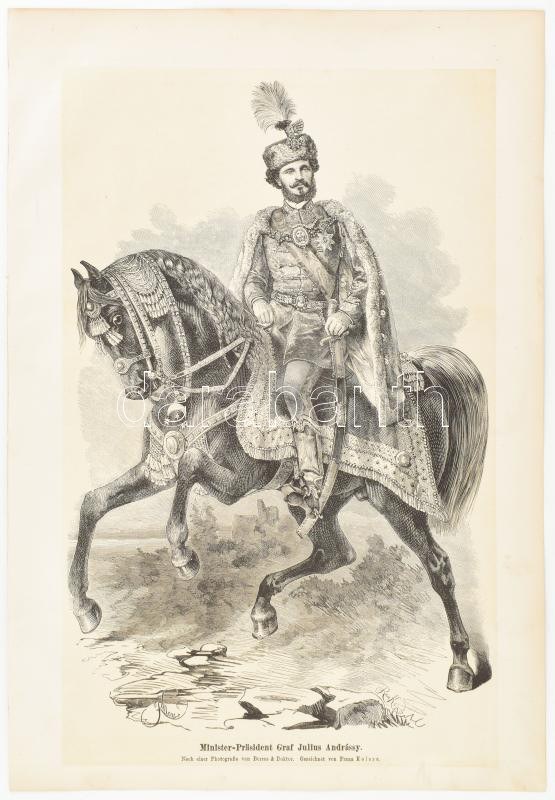 1867 Gróf Andrássy Gyula (1823-1890) miniszterelnök lovon, teljes ...