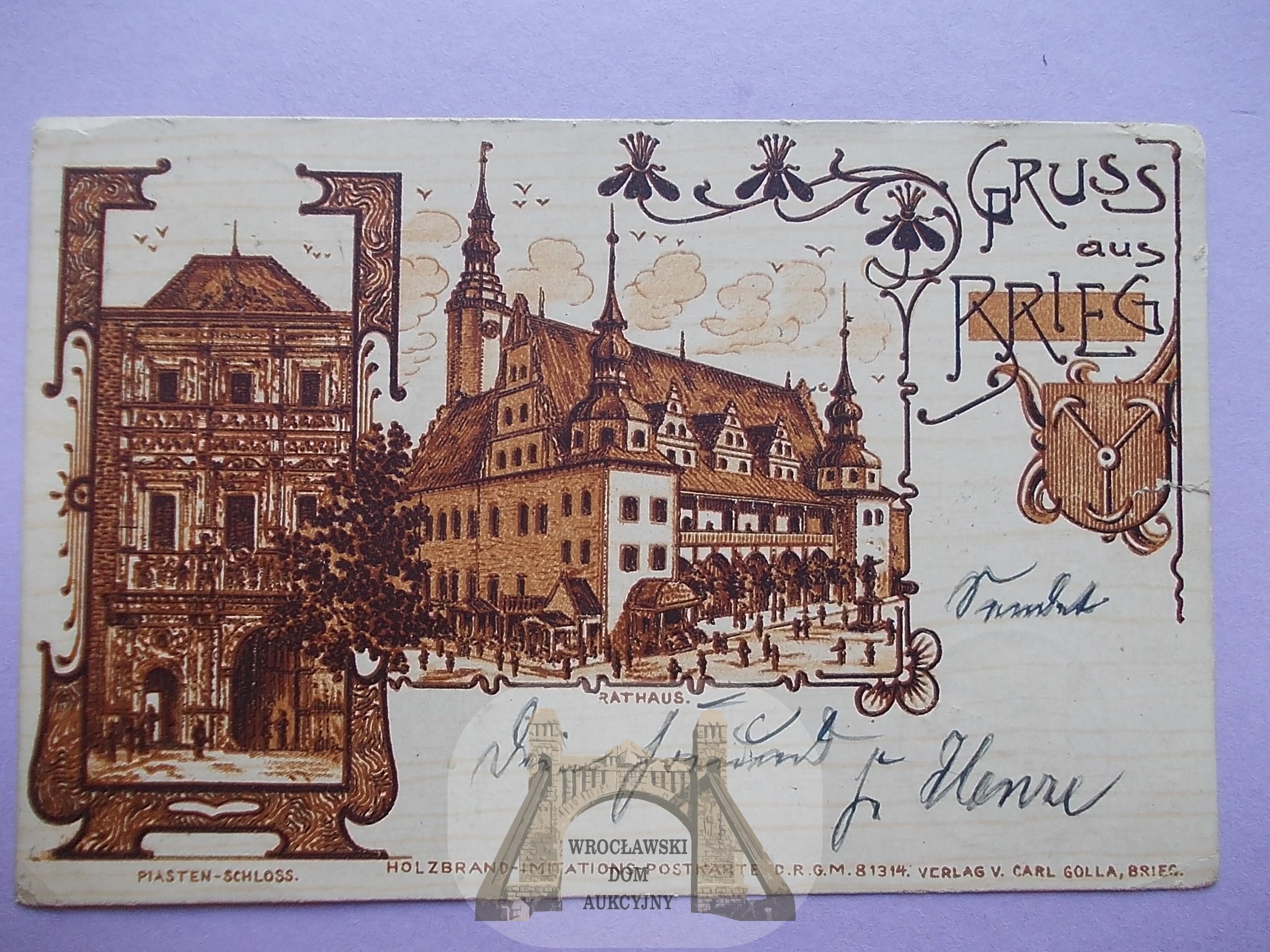 Brzeg, Brieg, ratusz, imitacja drewna, 1907 - Aukcja internetowa ...