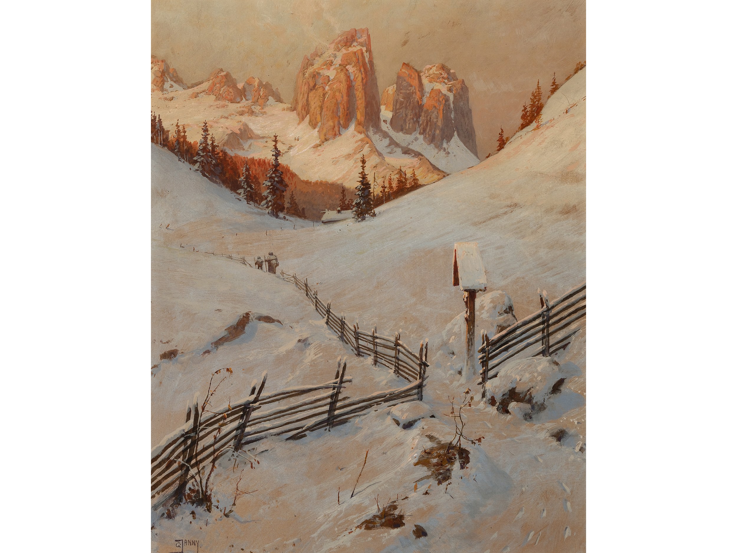 George Janny, Vienna 1864 - 1935 Vienna, Motif from the Dolomites ...