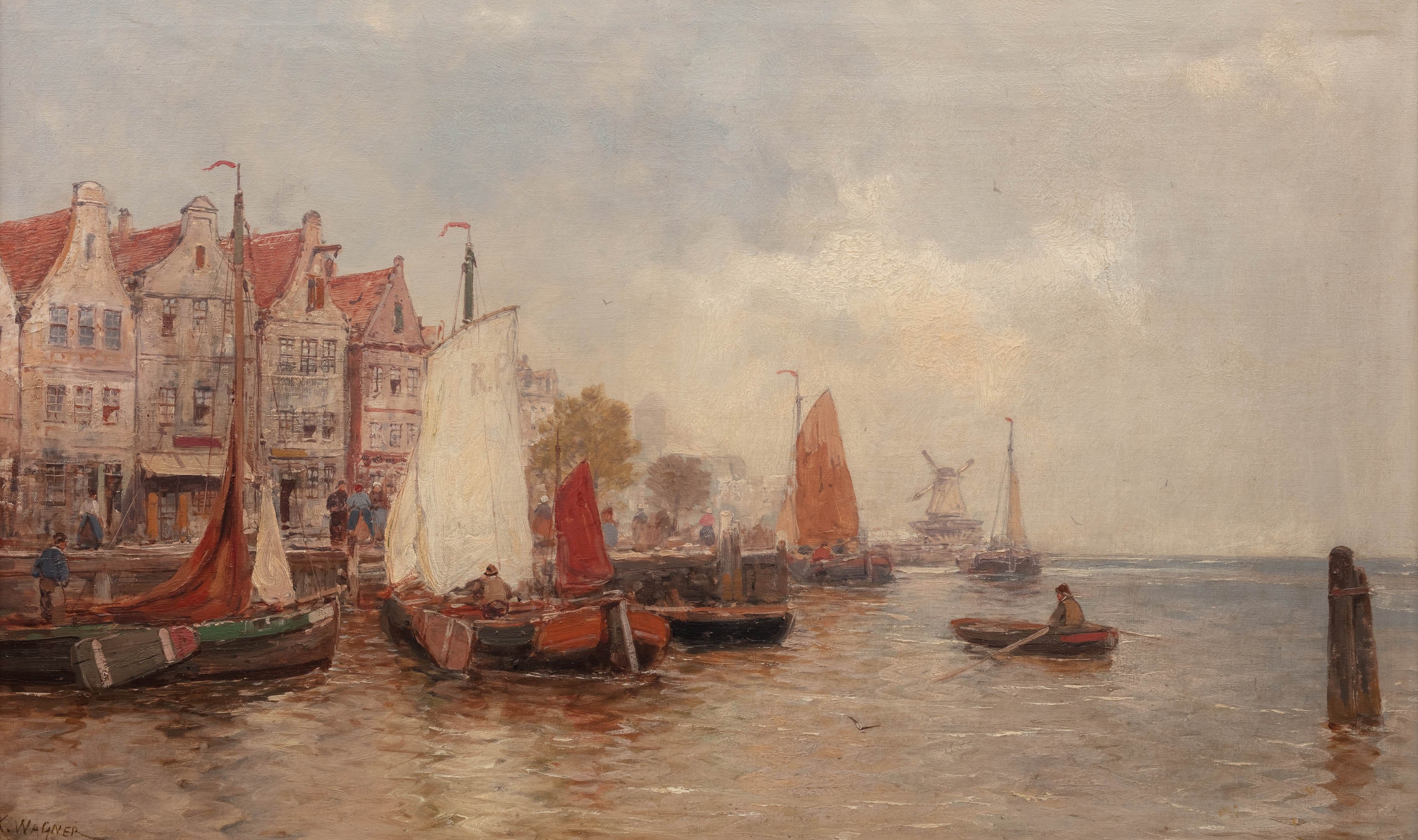 Karl-Friedrich Wagner (1877 Gochsheim - Karlsruhe 1951), W porcie ...