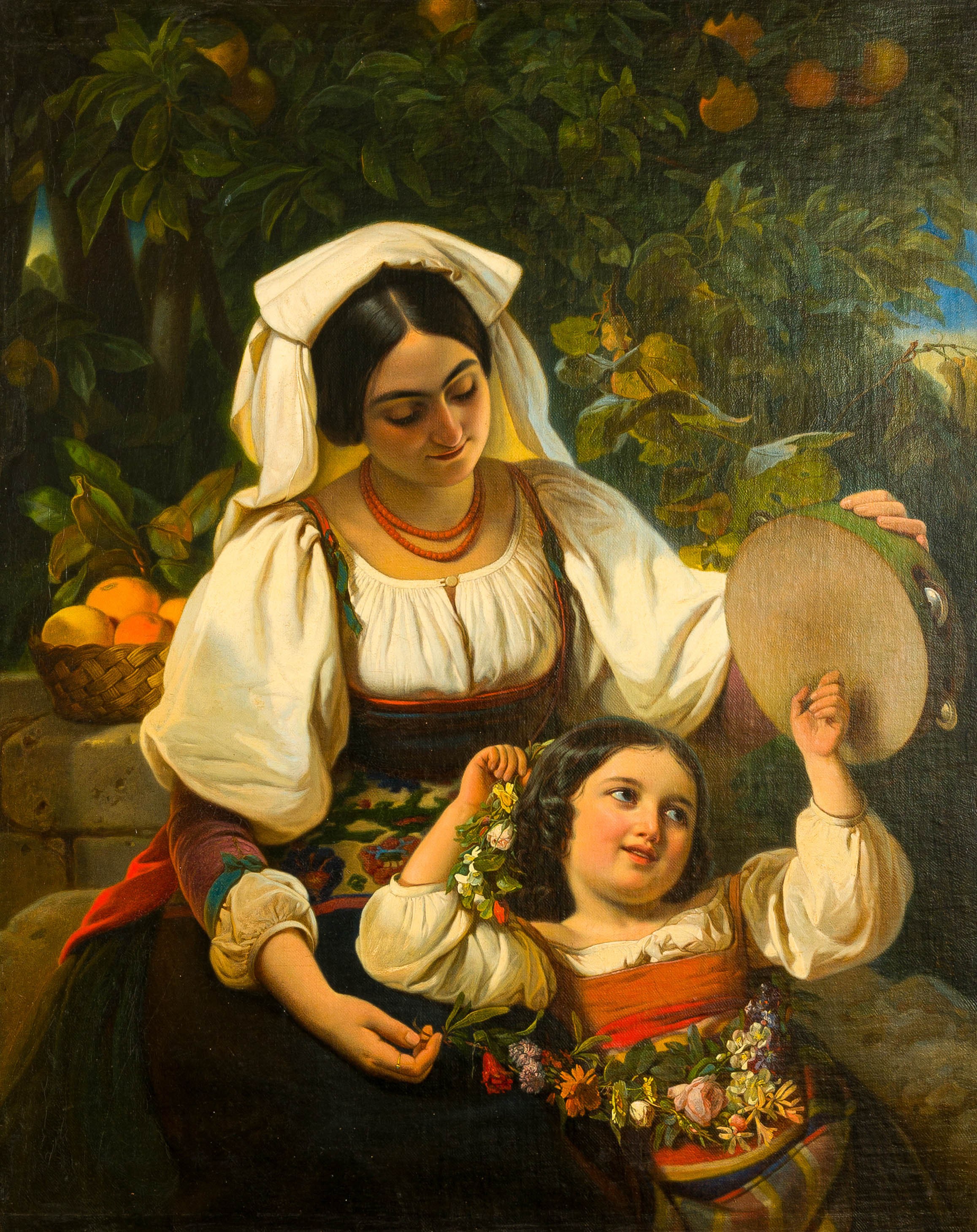 Johann Grund (1808 Wiedeń - 1887 Baden-Baden), Matka i córka w ...